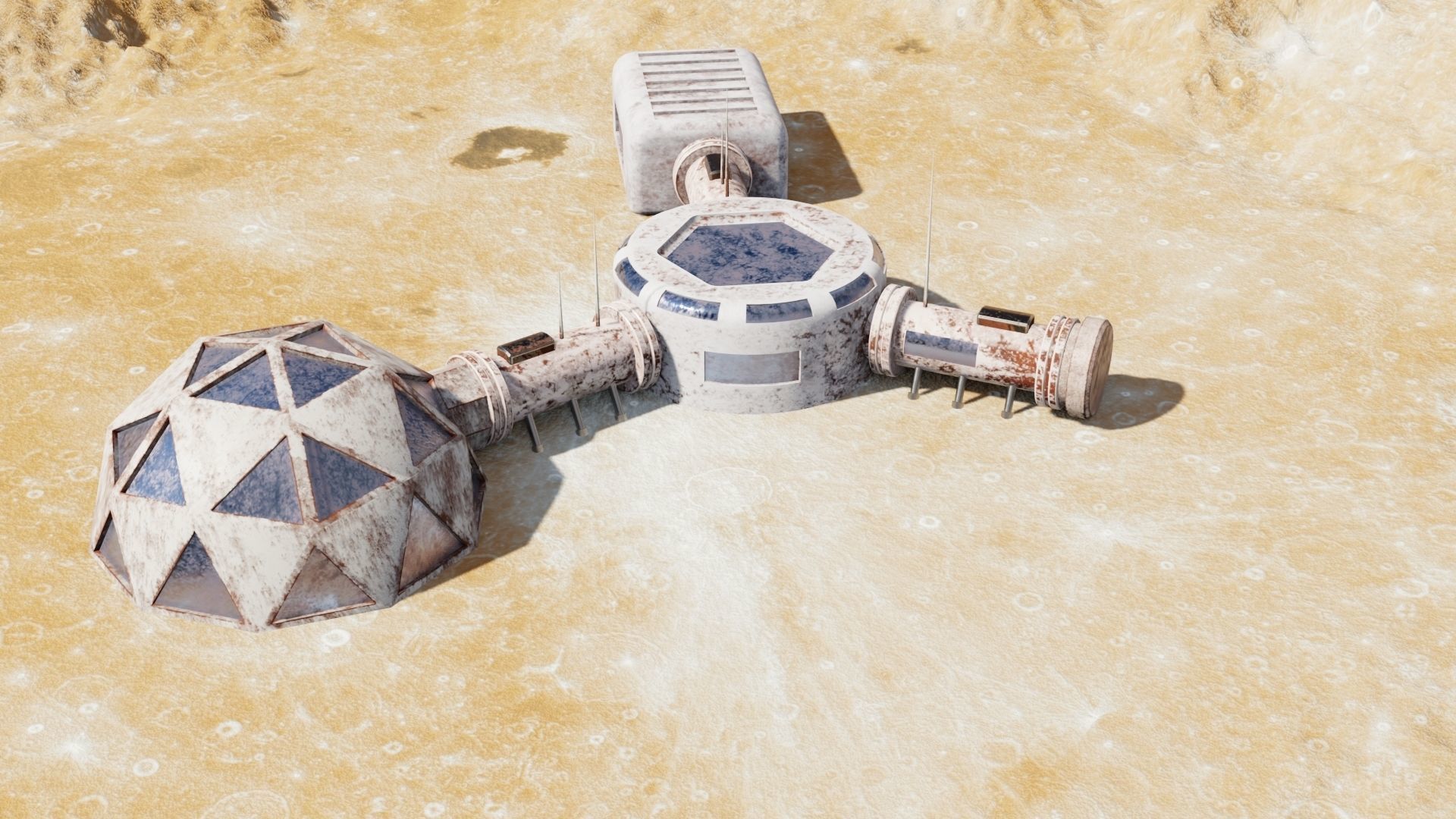 3D model Martian base VR / AR / low-poly | CGTrader
