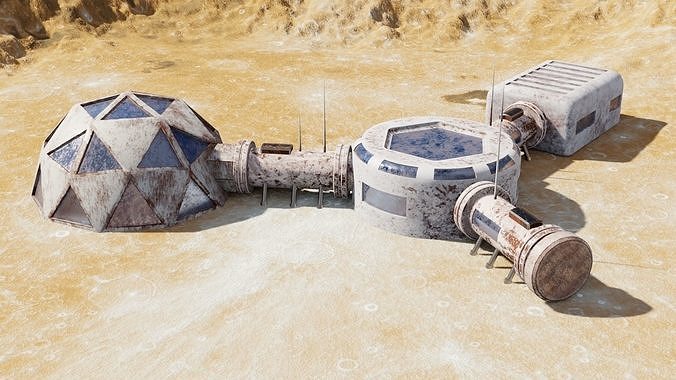 3D model Martian base VR / AR / low-poly | CGTrader