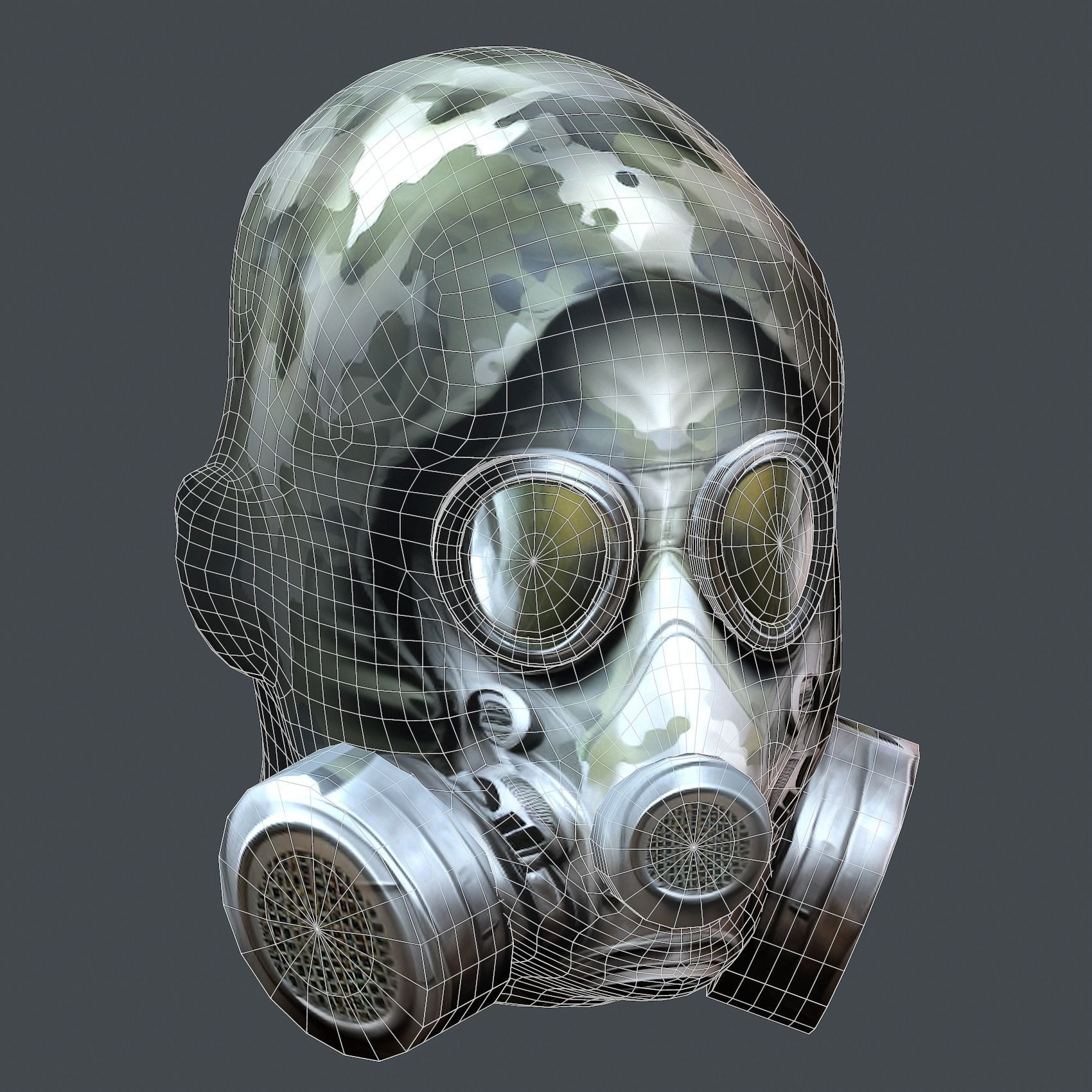 3D model Gas mask helmet 3d model military combat Low-poly VR / AR ...