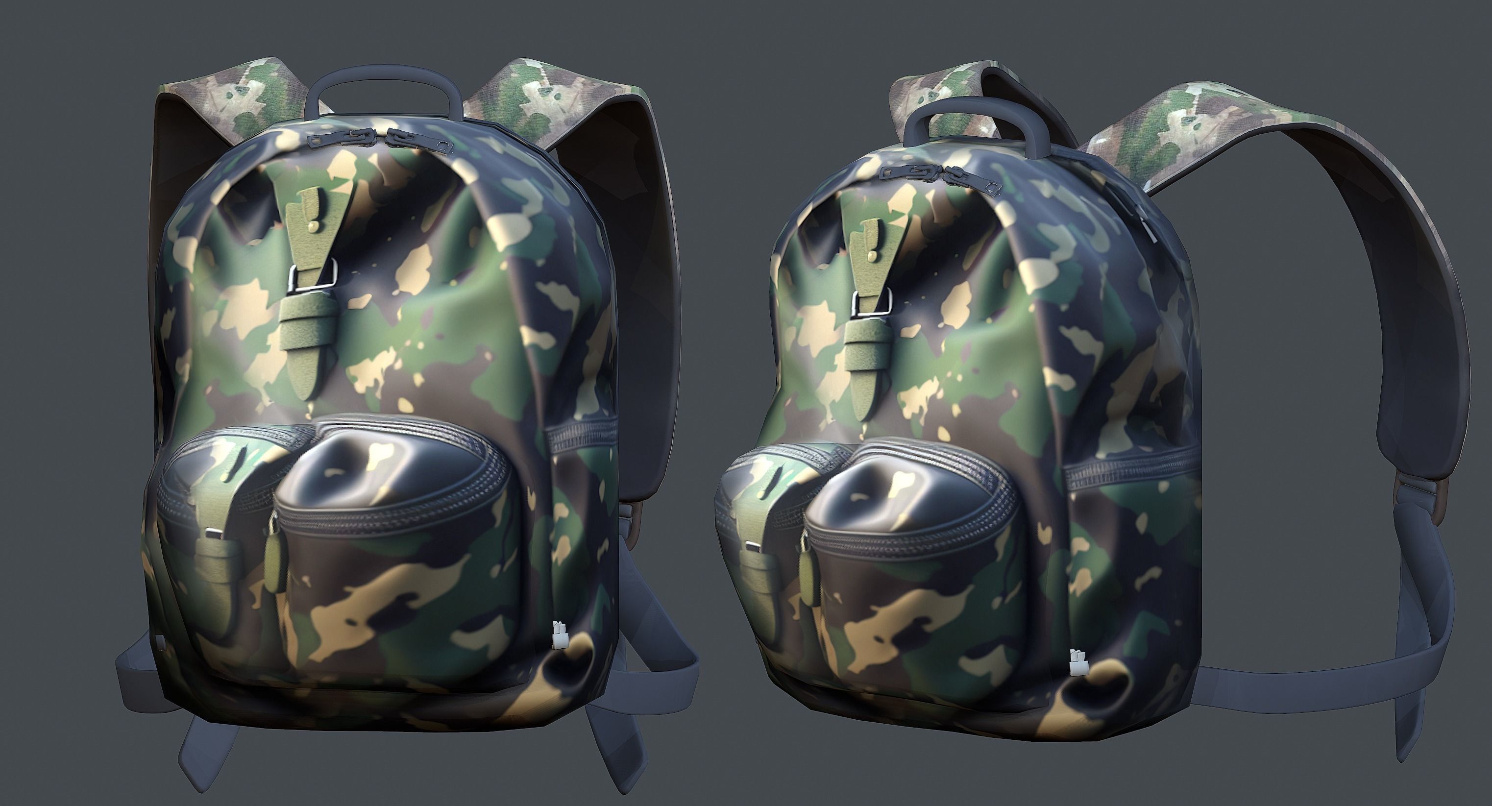 3D model Backpack Camping Generic military human bag storqge baggage VR ...