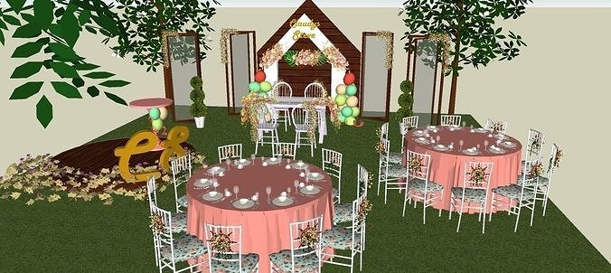 Art Rustic Wedding Decoration 3D model 3D printable | CGTrader