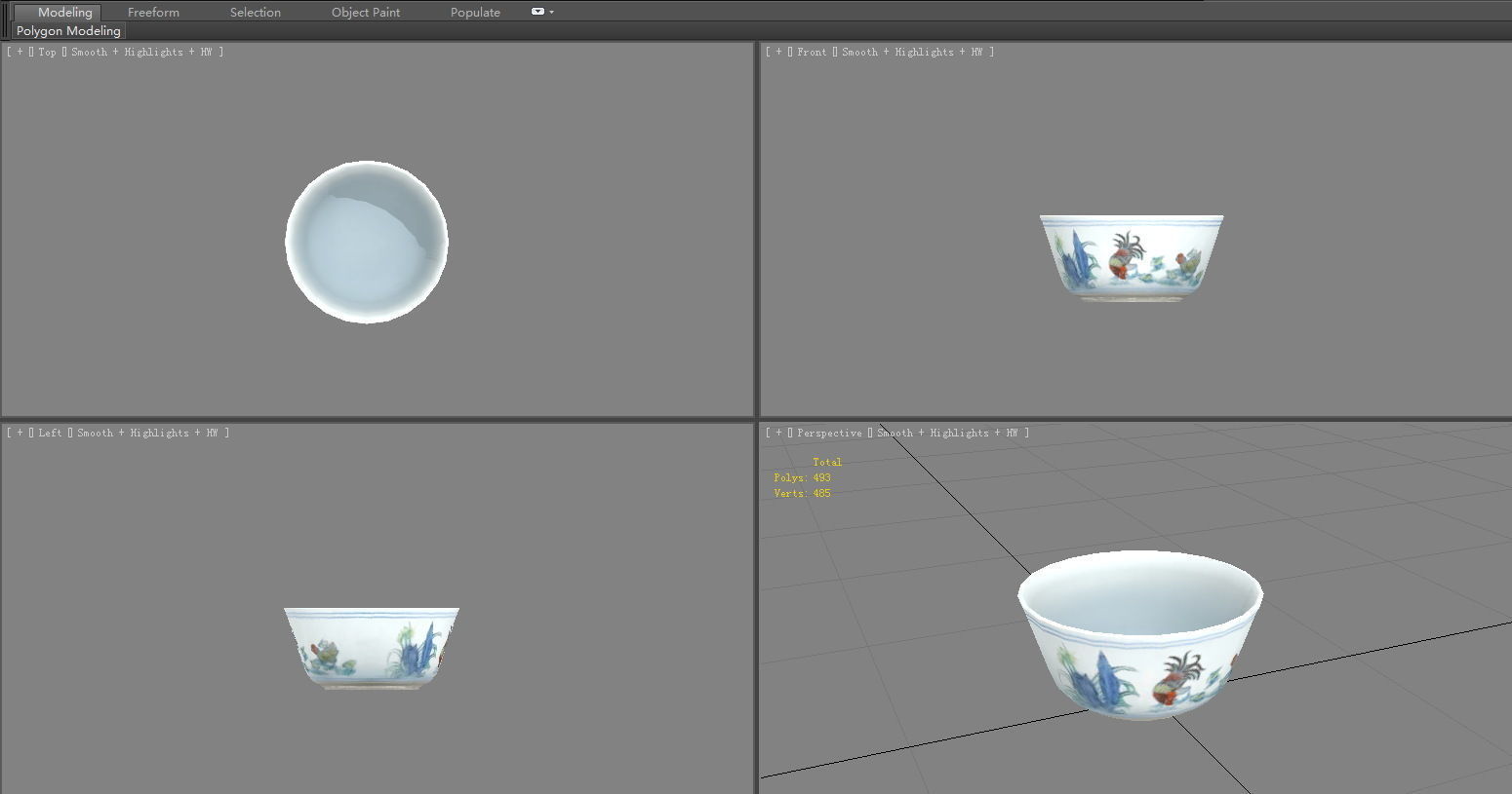3D model Cartoon porcelain bowl VR / AR / low-poly | CGTrader