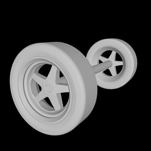 TOY CAR WHEELS WITH SHAFT 2- SPARE PARTS- TOY WHEELS 3D model 3D ...