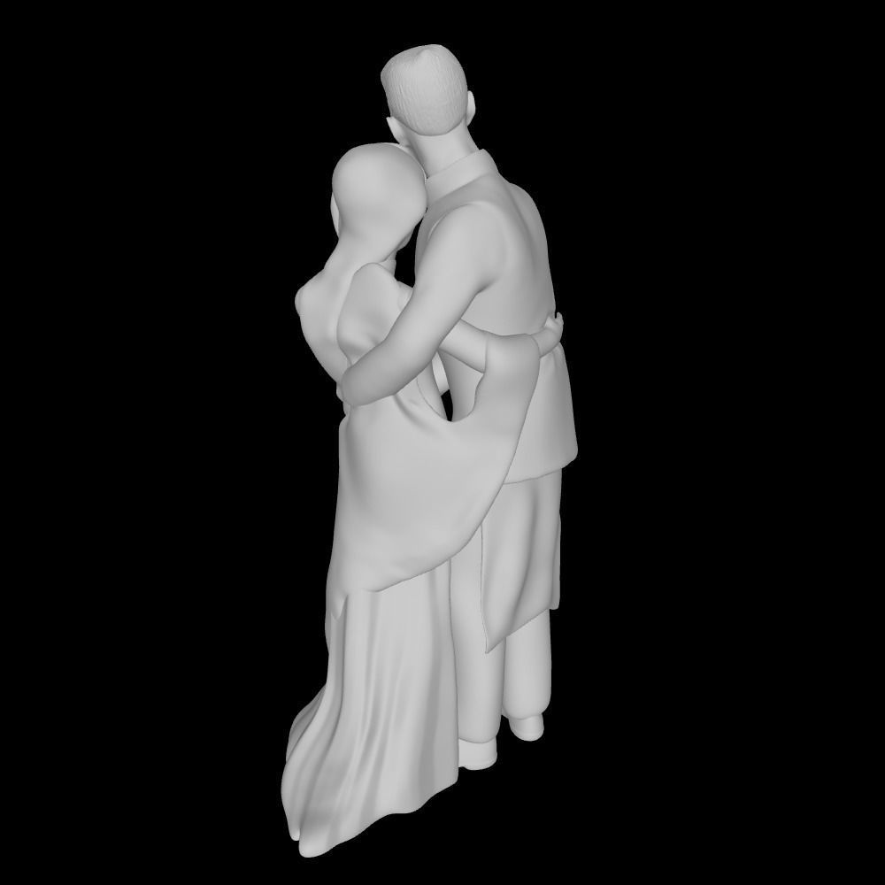 ROMANTIC WEDDING COUPLE - BRIDE AND GROOM 3D model 3D printable | CGTrader