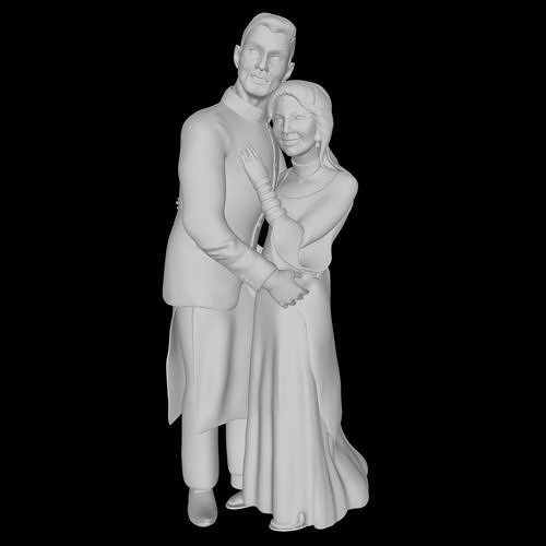 ROMANTIC WEDDING COUPLE - BRIDE AND GROOM 3D model 3D printable | CGTrader