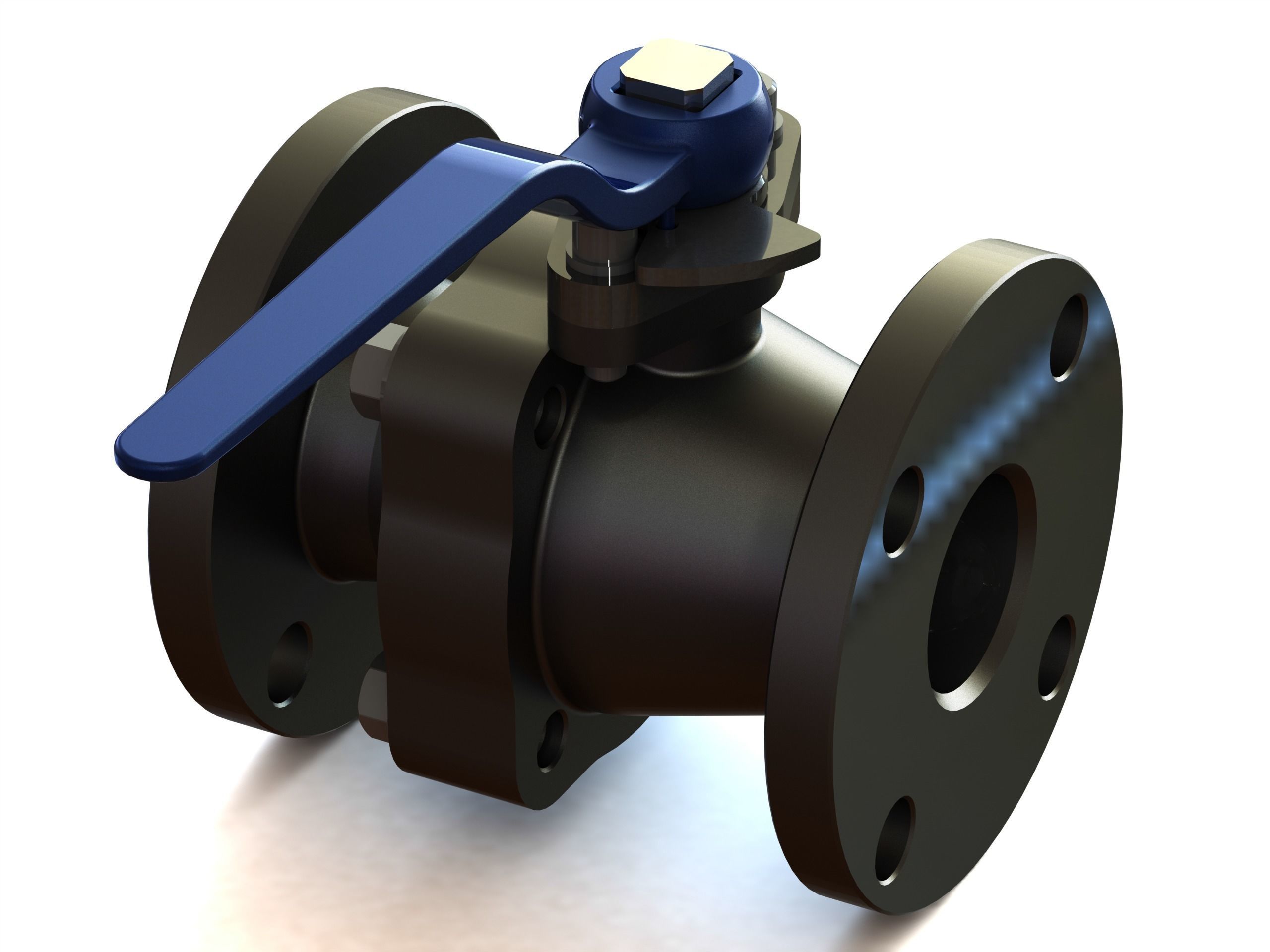Flanged Ball Valve Assembly free 3D model rigged | CGTrader