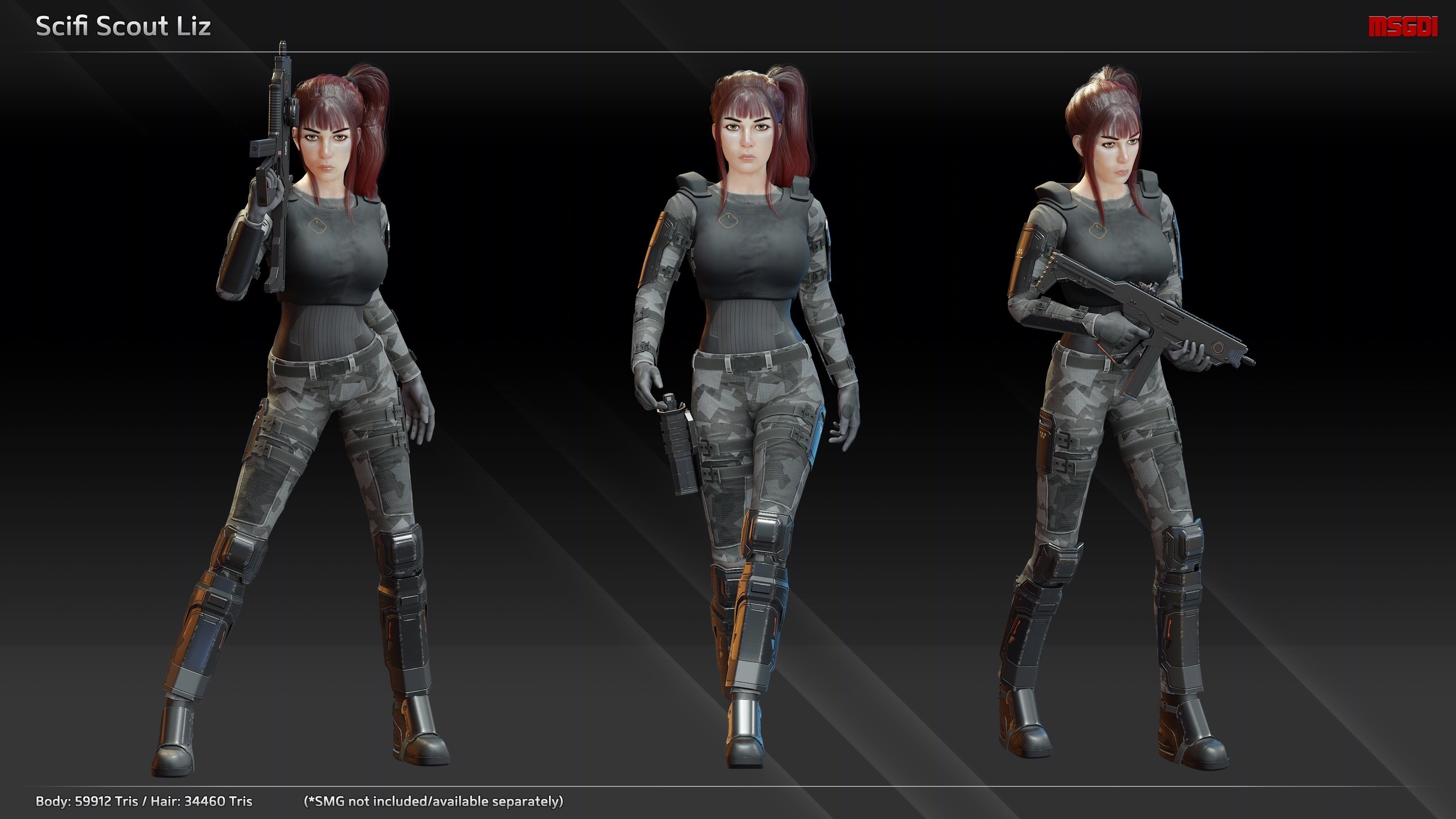 3D model Scifi Scout Liz VR / AR / low-poly | CGTrader