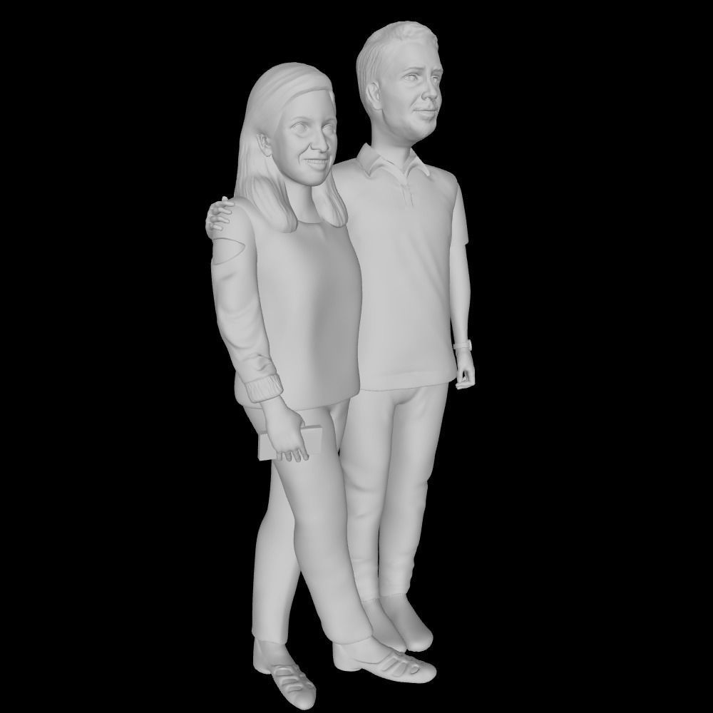 COUPLE IN JEANS - PHONE IN HAND- CHARACTER- HUMANS- PEOPLE 3D model 3D ...