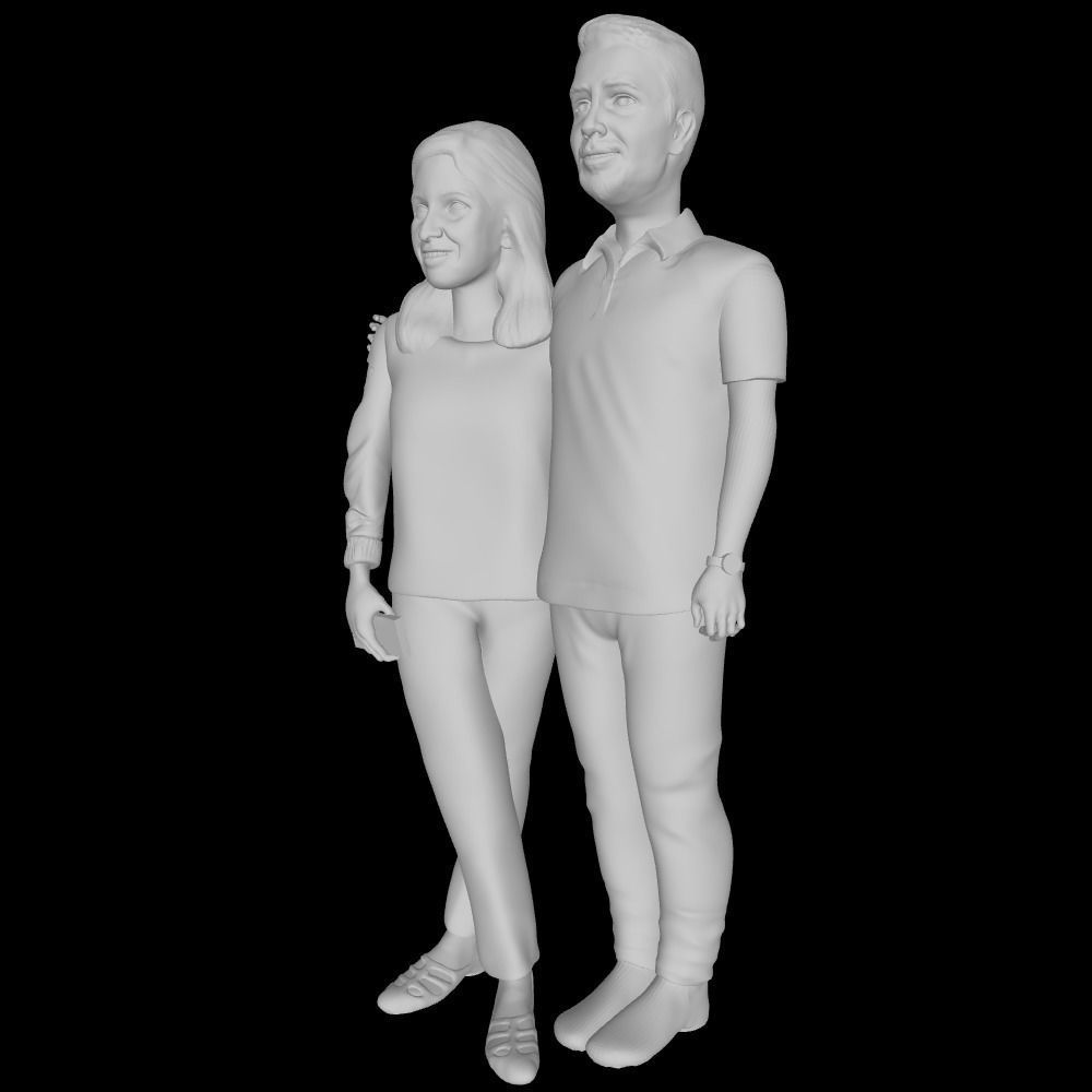 COUPLE IN JEANS - PHONE IN HAND- CHARACTER- HUMANS- PEOPLE 3D model 3D ...