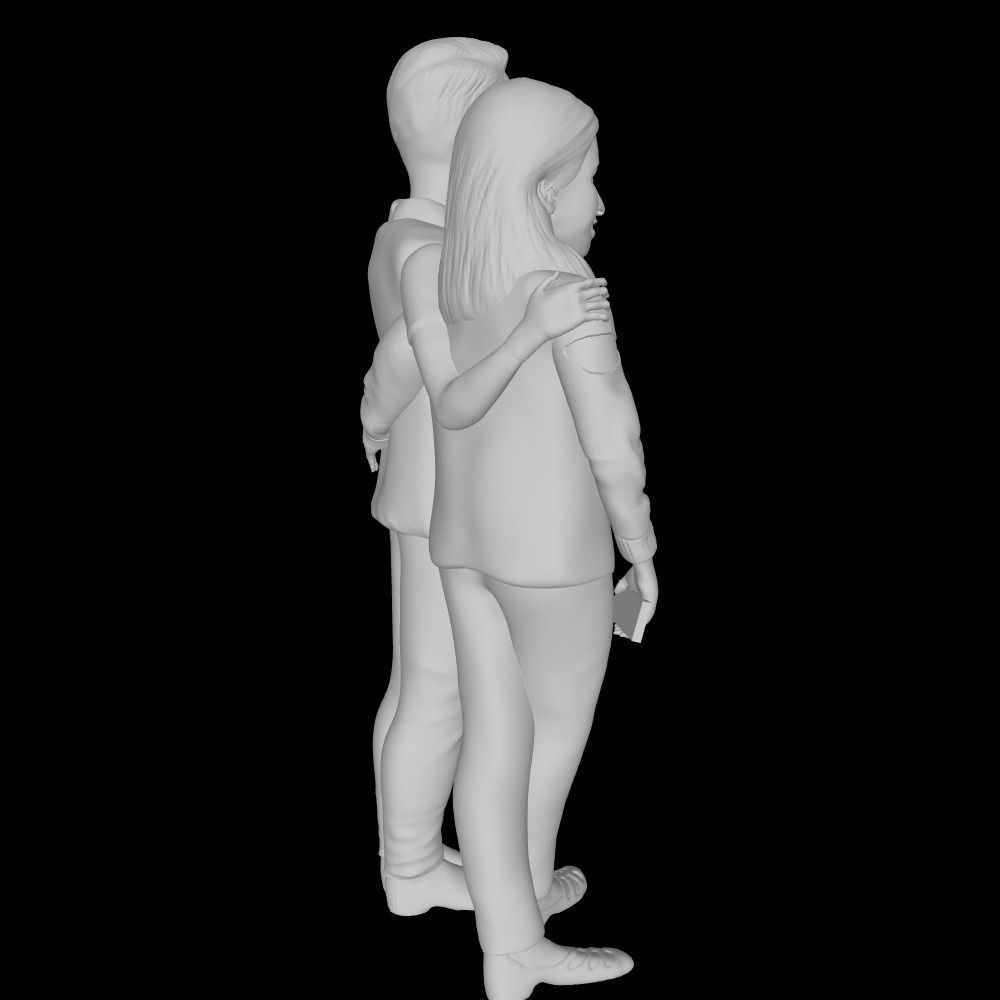 COUPLE IN JEANS - PHONE IN HAND- CHARACTER- HUMANS- PEOPLE 3D model 3D ...