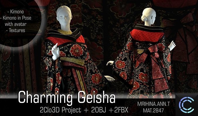 Charming Geisha 3D model | CGTrader