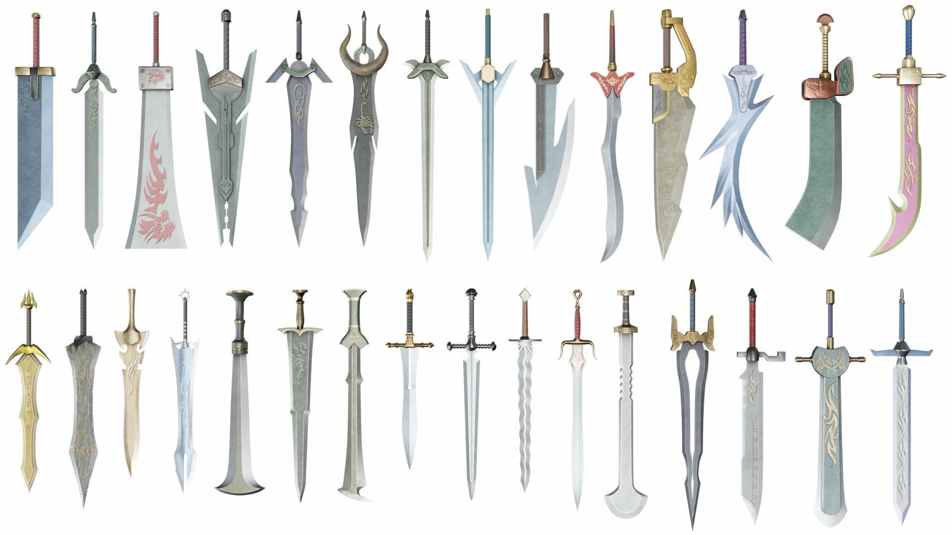 Collection of 30 fantasy swords 3D model | CGTrader