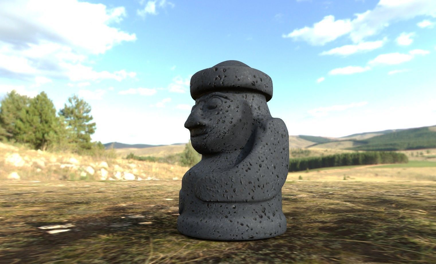 3D model Korea Jeju stone dolhareubang VR / AR / low-poly | CGTrader