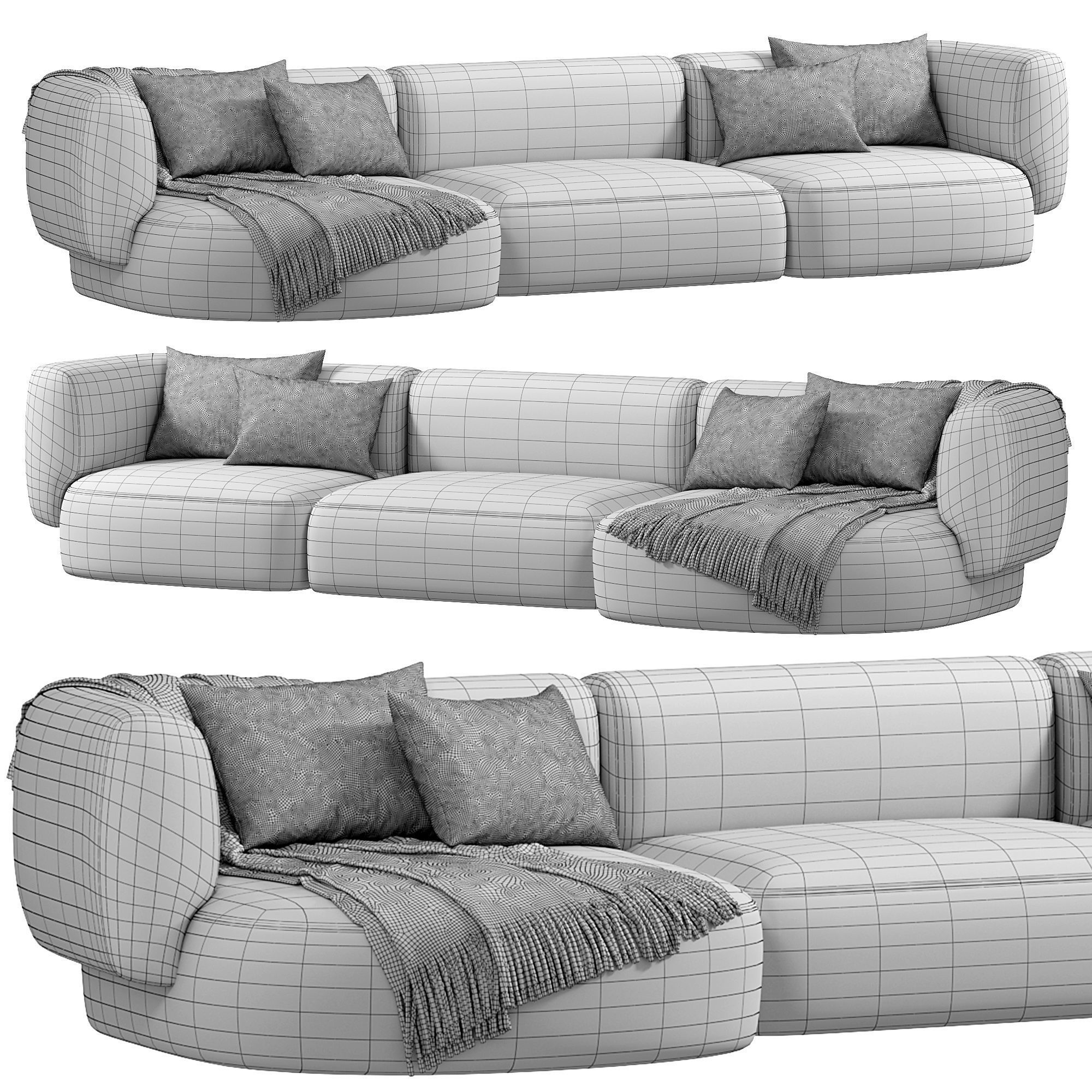 Hug Modular Sofa 4 3D model | CGTrader