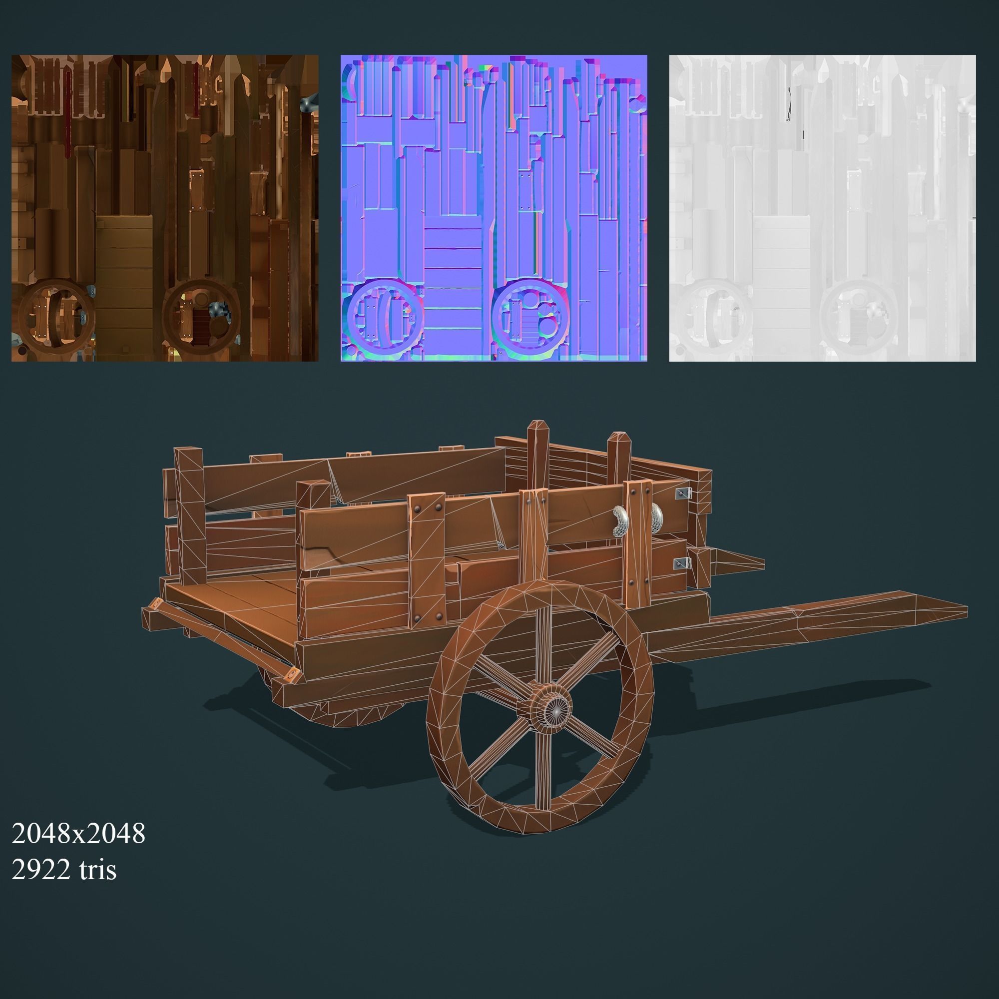 Stylized Hunting cart 3D model | CGTrader