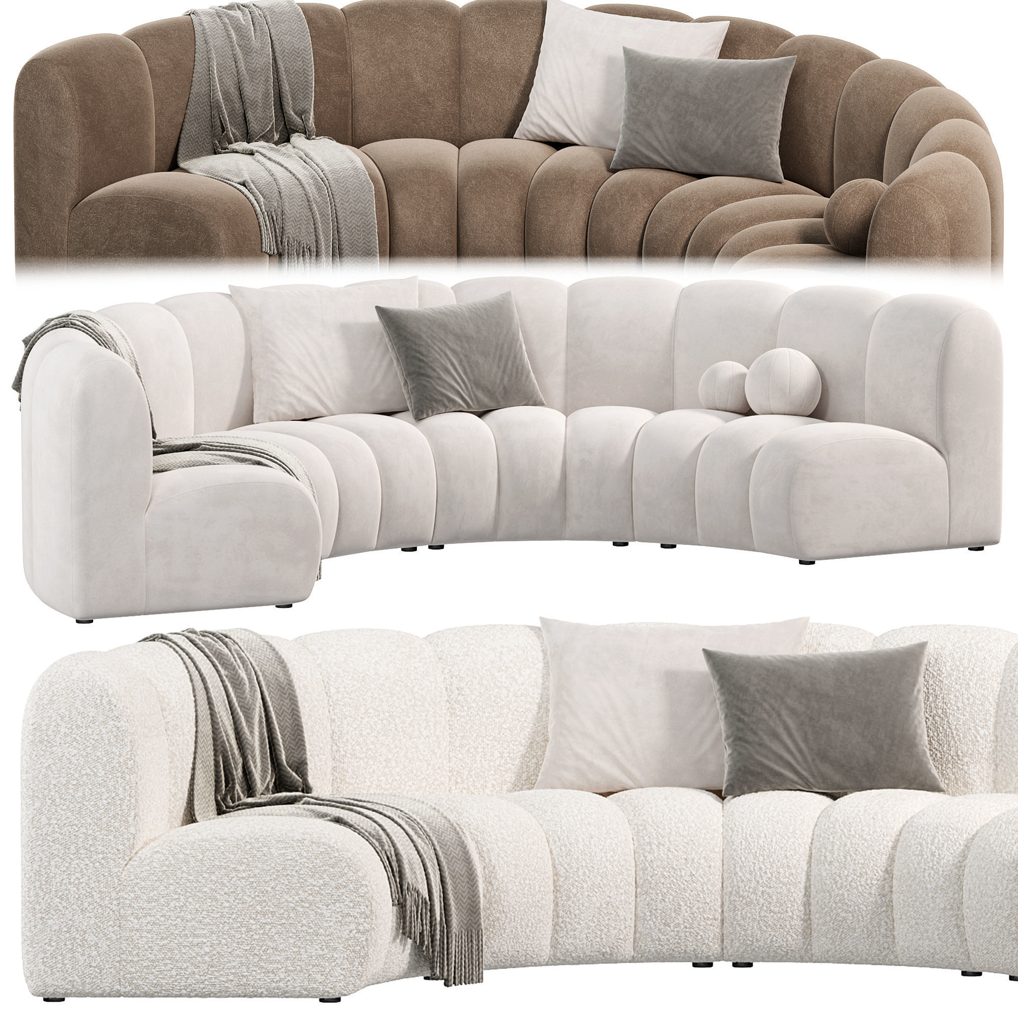 Lotus Modular Curved Sofa by atmacha 3D model | CGTrader