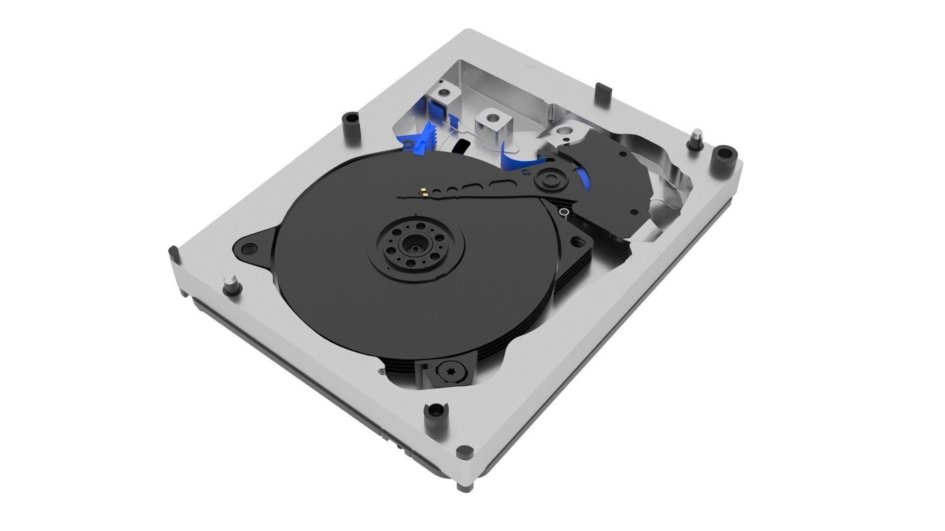 Opened Hard Disk Drive 3D model | CGTrader