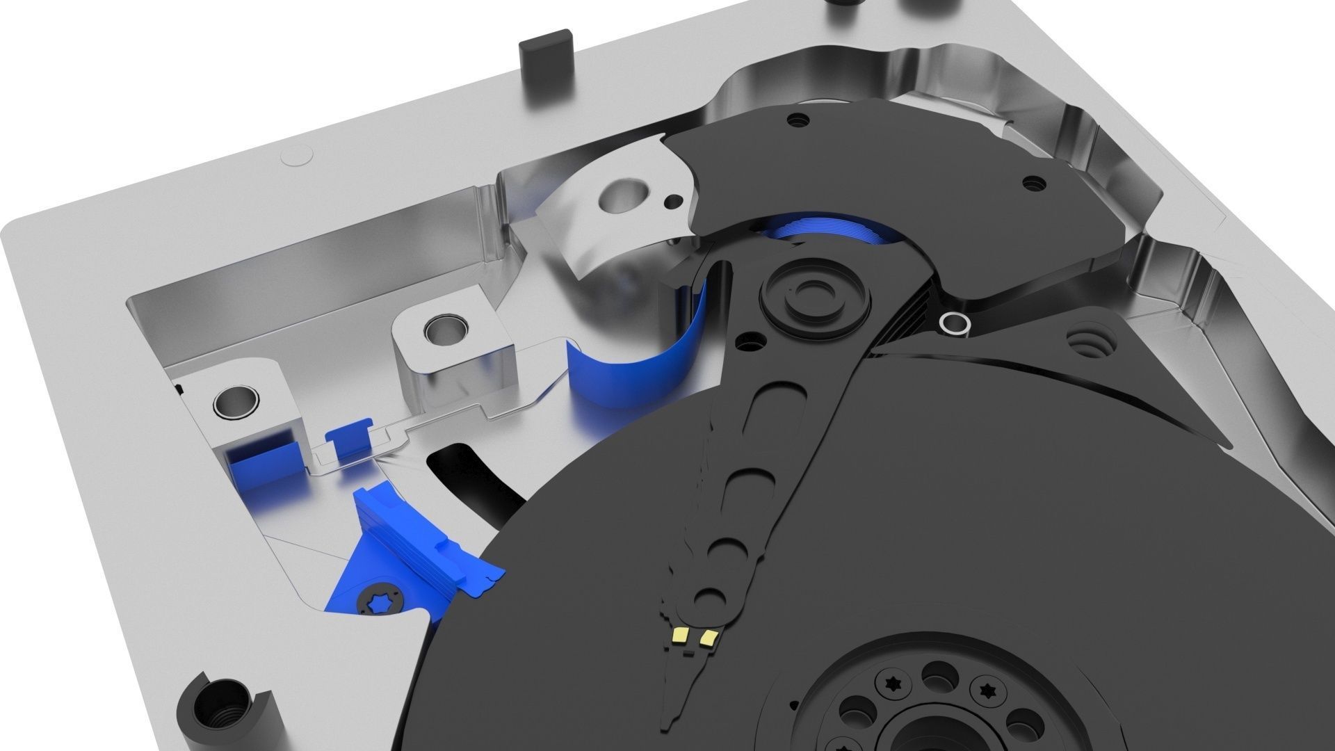 Opened Hard Disk Drive 3D model | CGTrader