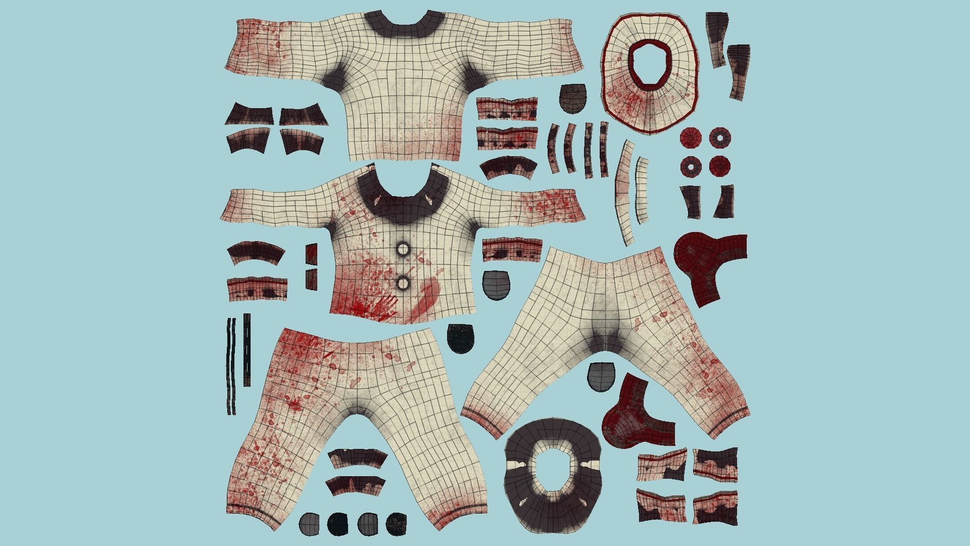 3D model Clown Terror Outfit A02 Full White - Character Design VR / AR ...