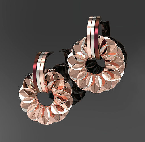 Earrings unique modules 3D model | CGTrader