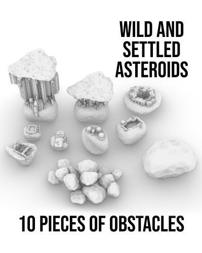 Wild and Settled Asteroids 3D model 3D printable | CGTrader