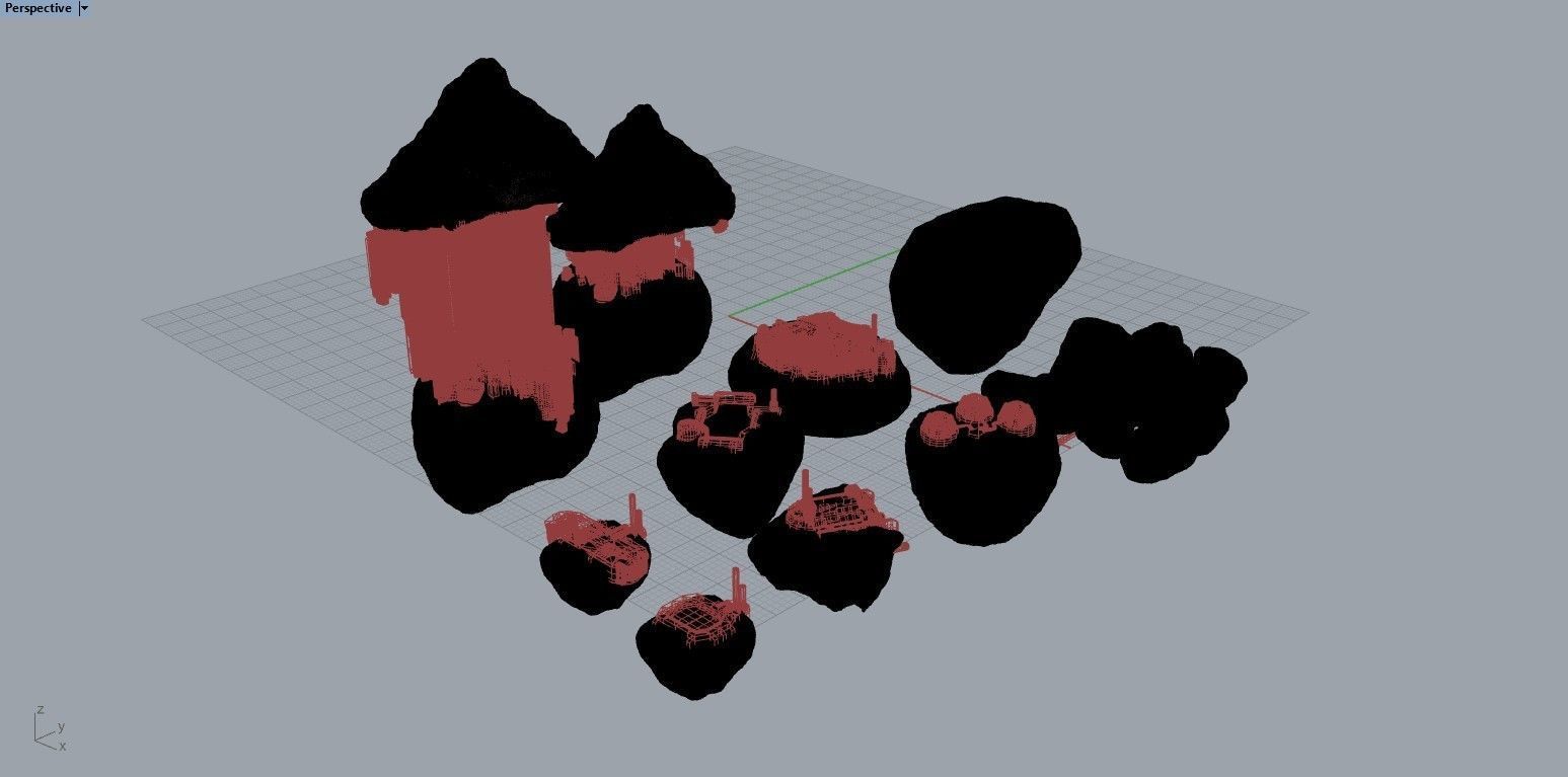 Wild and Settled Asteroids 3D model 3D printable | CGTrader