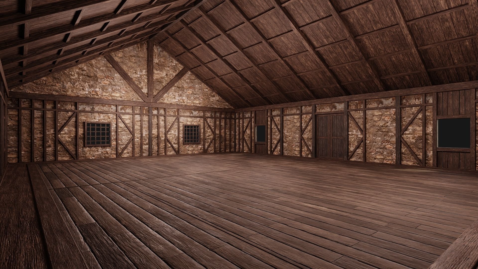 3D model 201-202-203-204 Old Medieval Houses Pack 4K Textures VR / AR ...