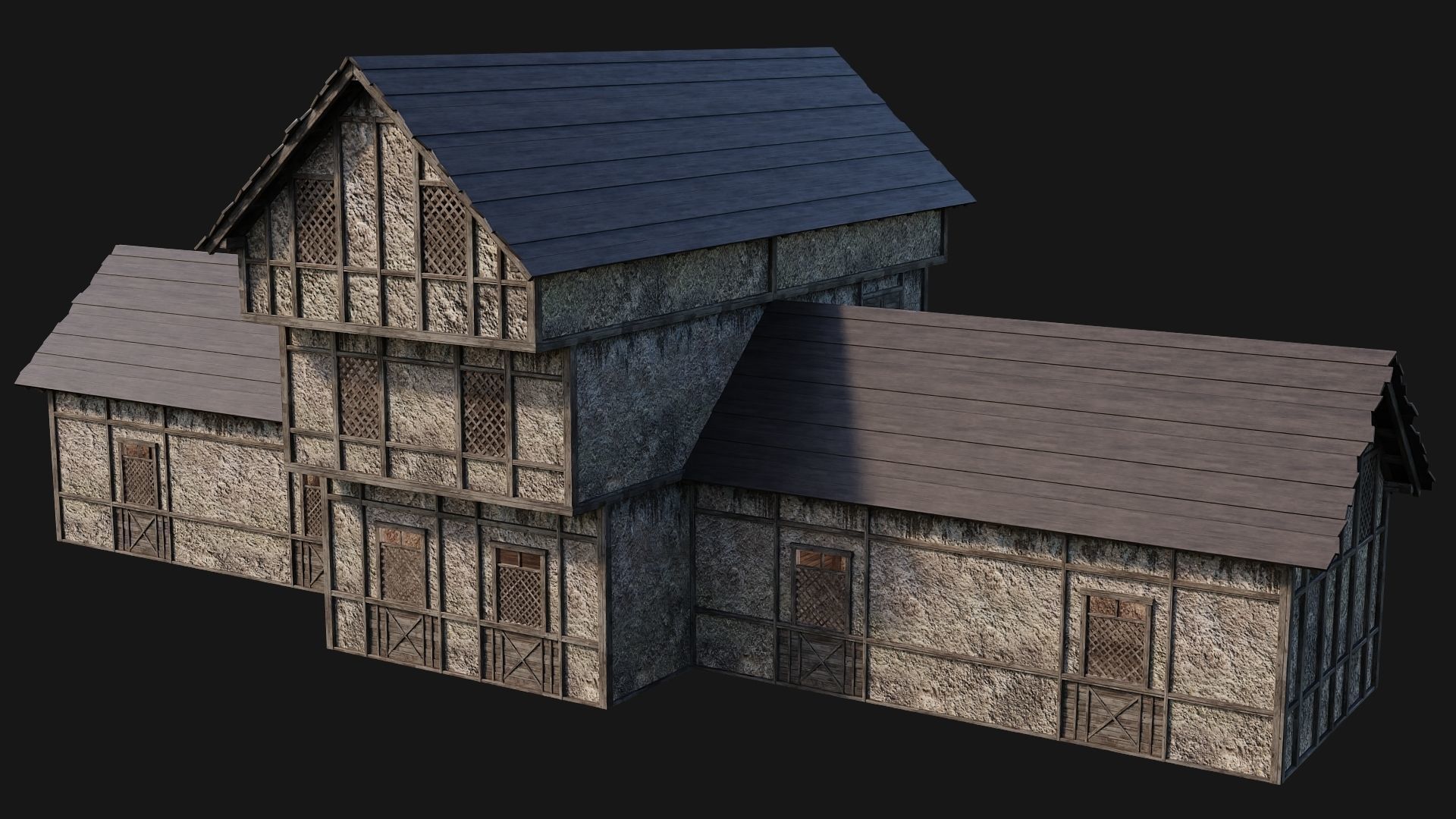 3D model 209-210-211-212 Old Medieval Houses Pack 4K Textures VR / AR ...