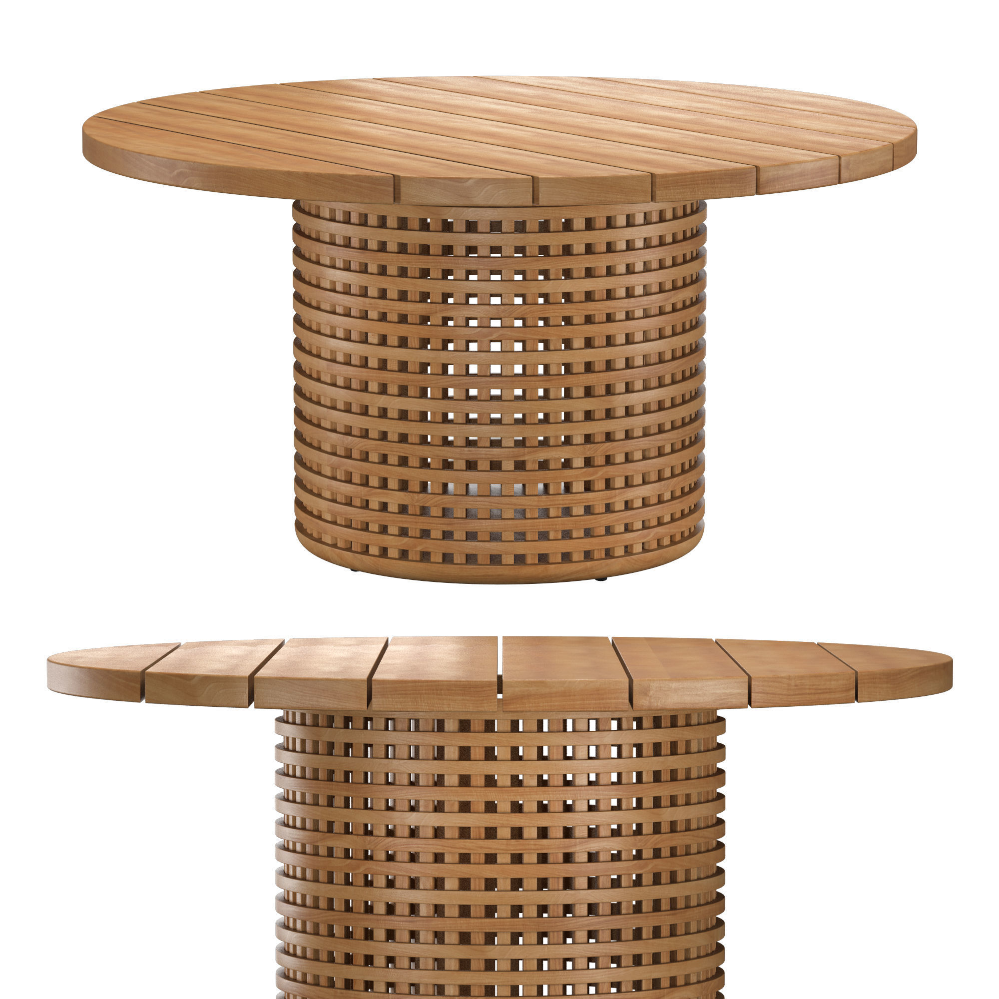 TRELICA TEAK ROUND DINING TABLE 3D model | CGTrader