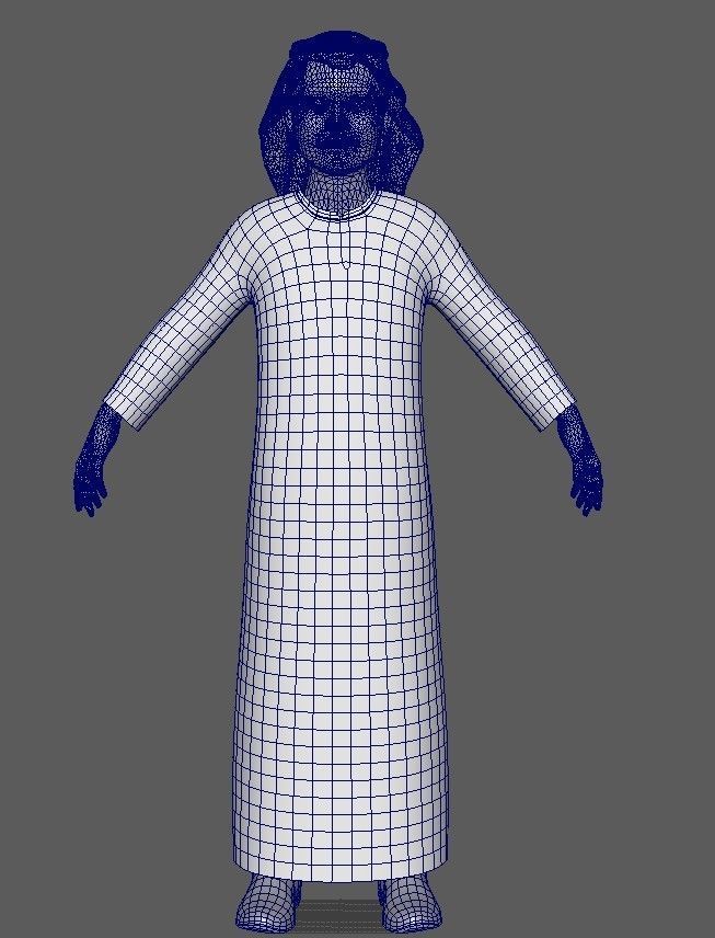 3D model cartoon Arab man high quality rigged animated VR / AR / low ...