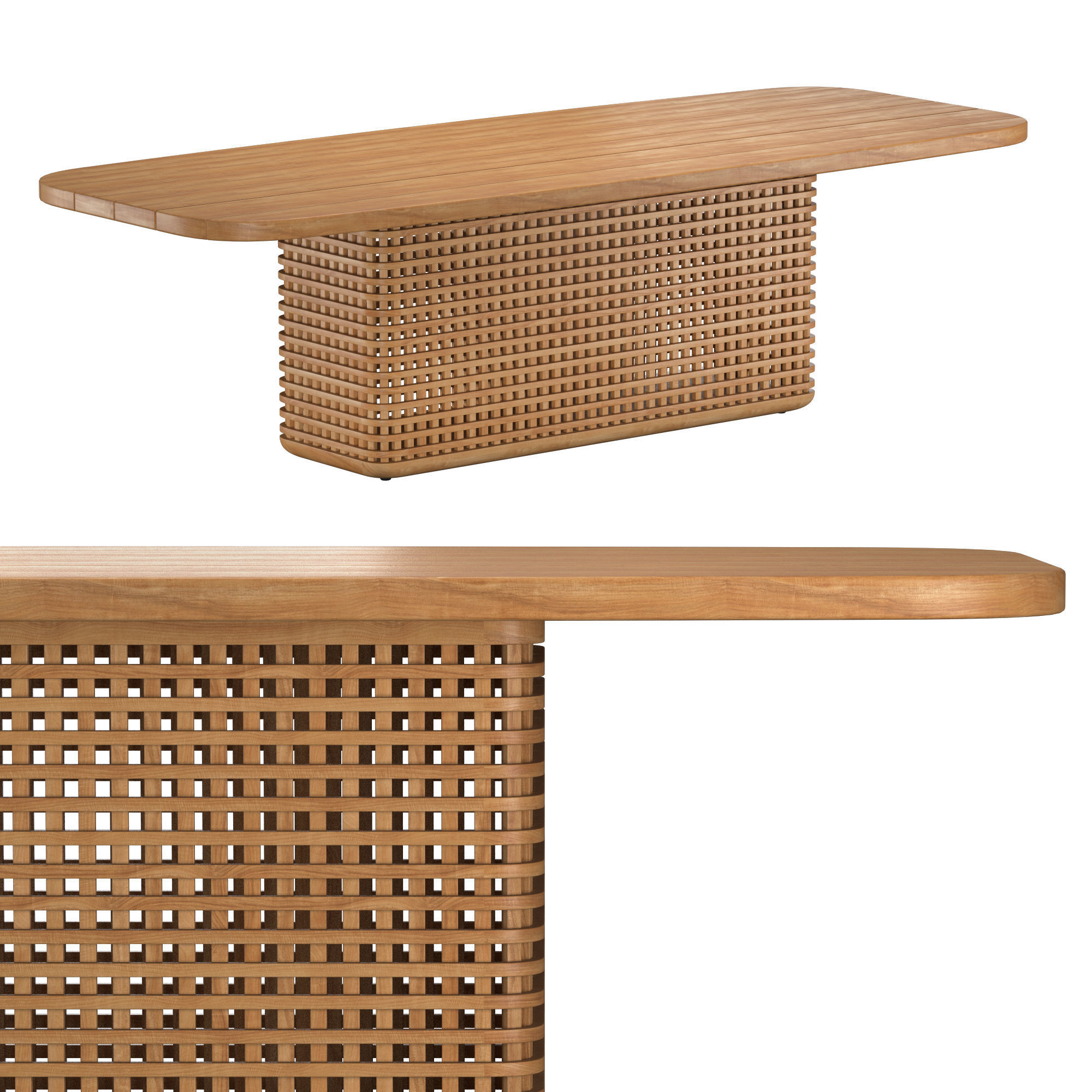 TRELICA TEAK RECTANGULAR DINING TABLE 3D model | CGTrader