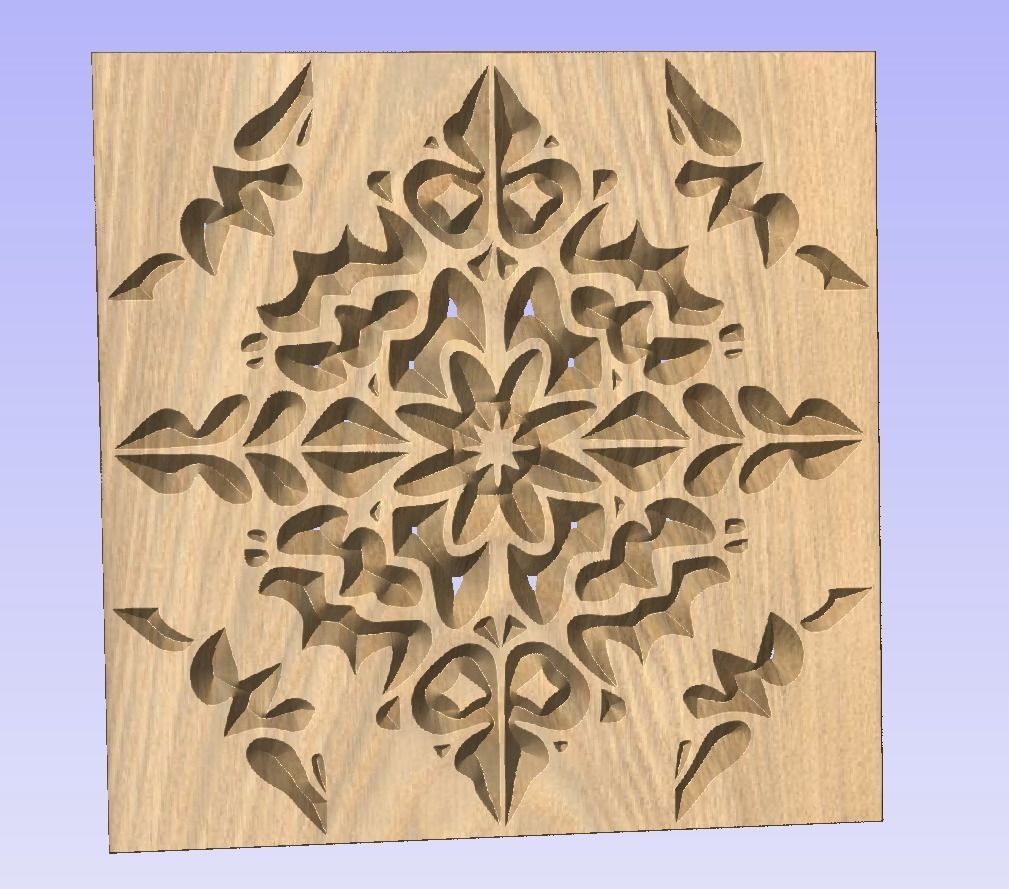 Symmetric ornament stencil - CNC carving or laser cut 3D model 3D ...