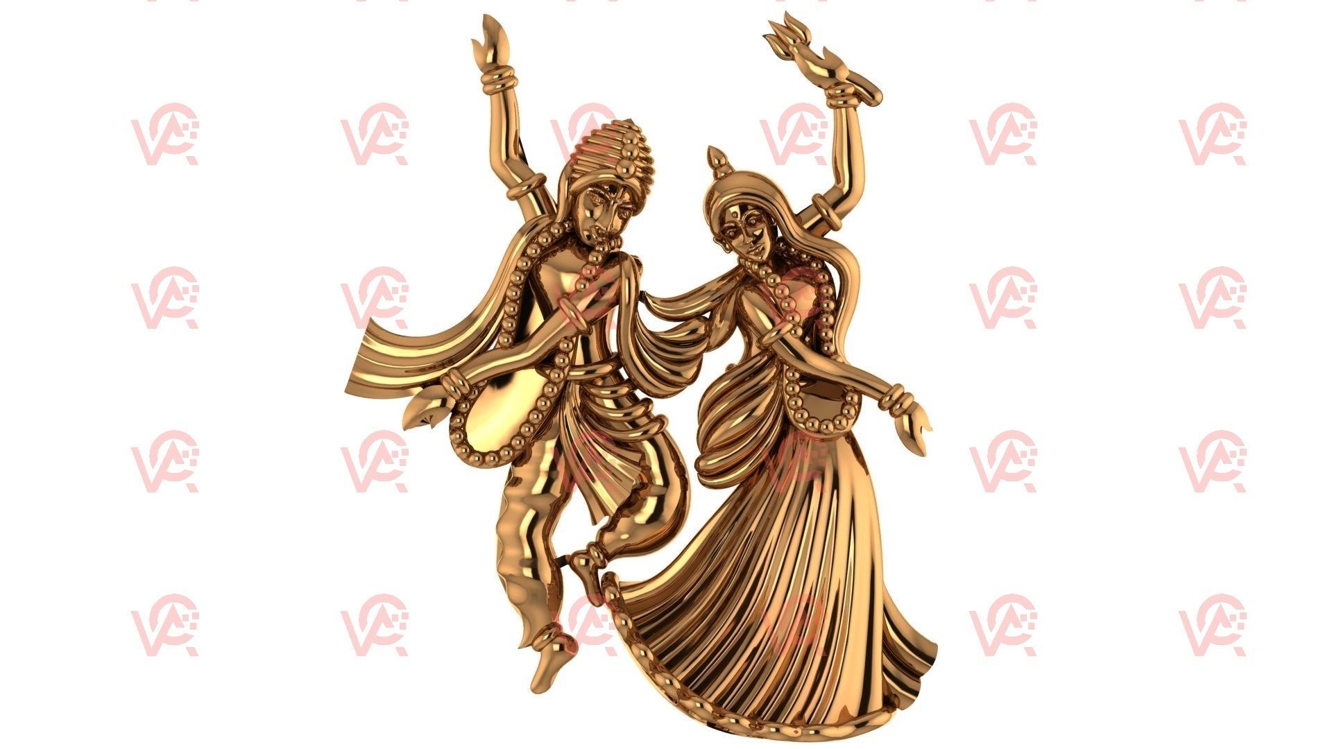 Radha Krishna sculpture 3D model 3D printable | CGTrader