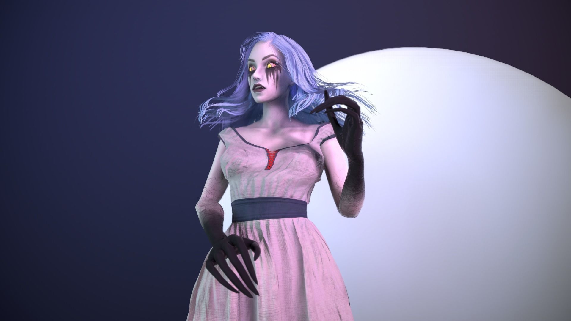 3D model Ghost Lady VR / AR / low-poly | CGTrader