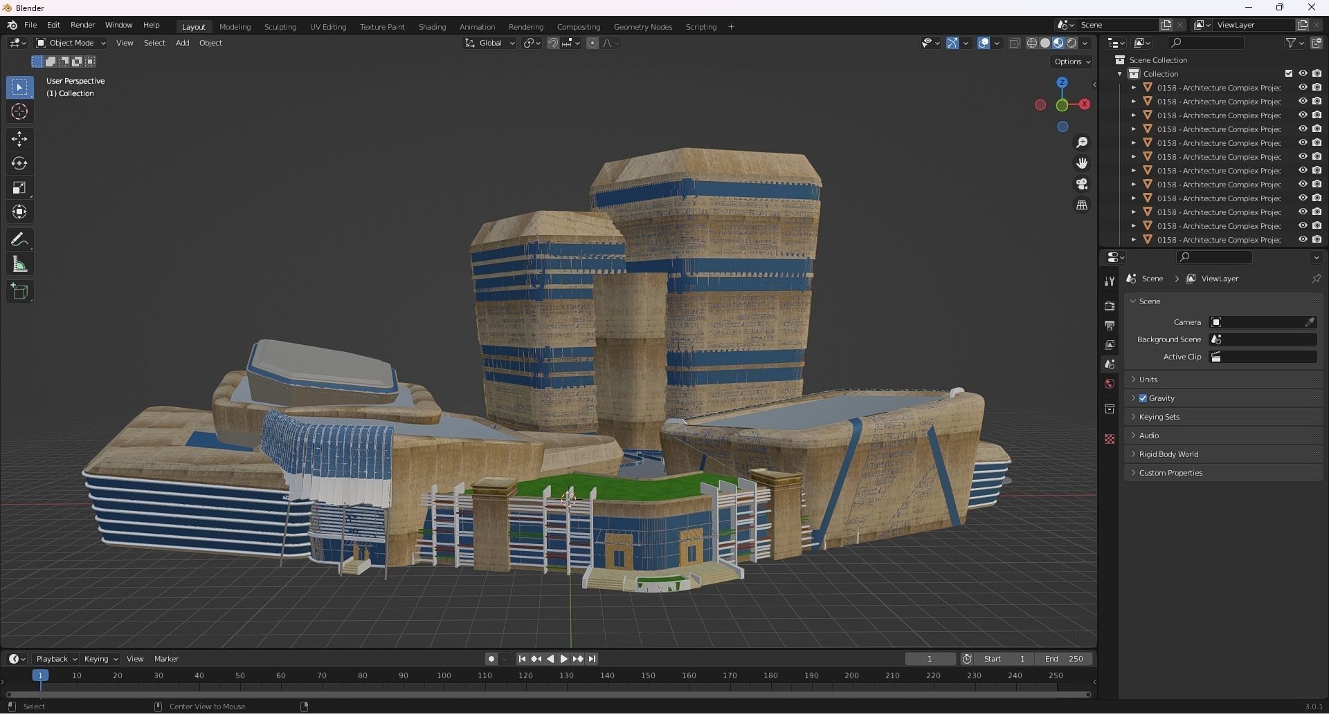0159 - Complex Building 3D model | CGTrader