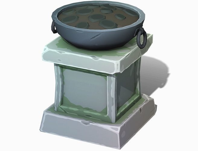 3D model Stylized Pillar Torch - PBR Game Ready VR / AR / low-poly ...