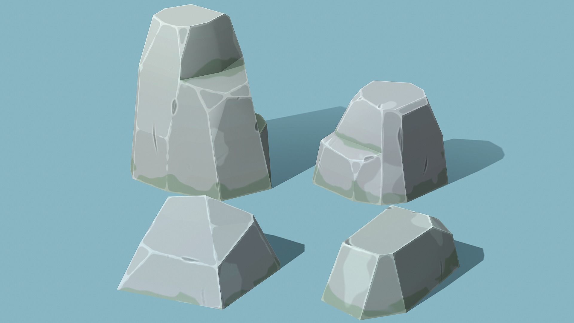 3D model Stylized Modular Stones vol-01 - PBR Game Ready VR / AR / low ...