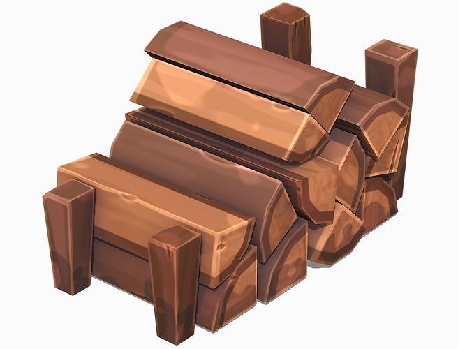 3D model Stylized Wood Pile - PBR Game Ready VR / AR / low-poly | CGTrader