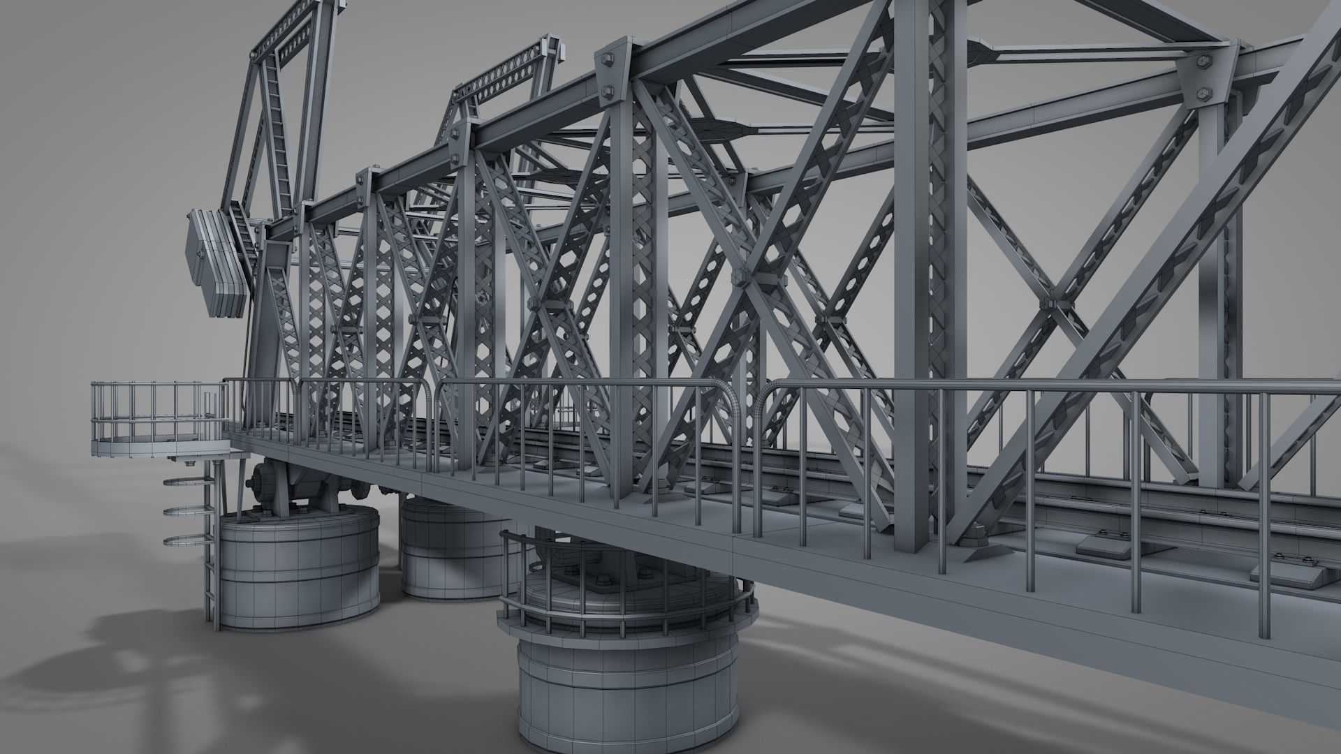 Railway Iron Drawbridge 3D model | CGTrader