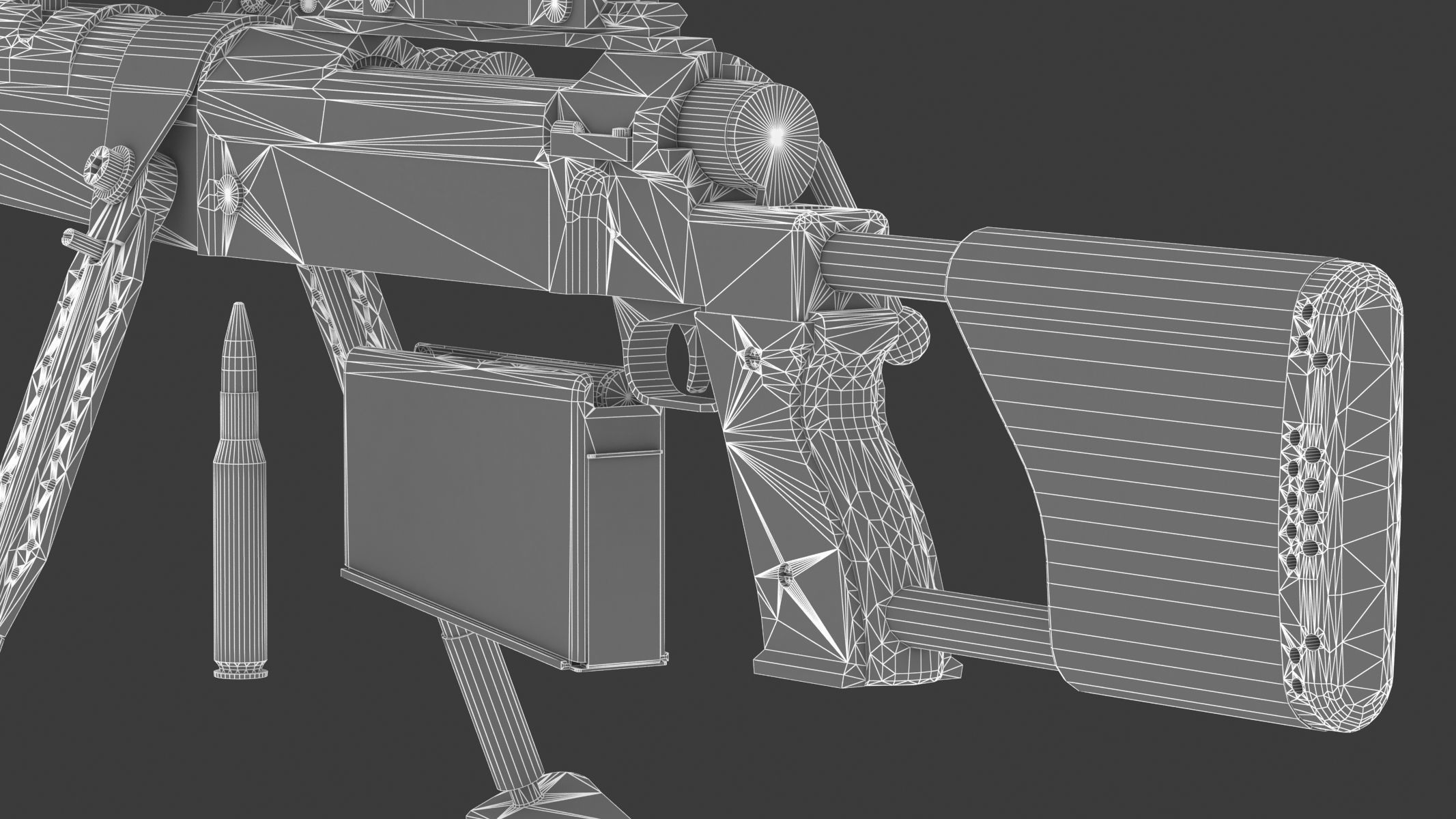 3D model Zastava M93 Black Arrow Anti-materiel Rifle Low Poly VR / AR ...