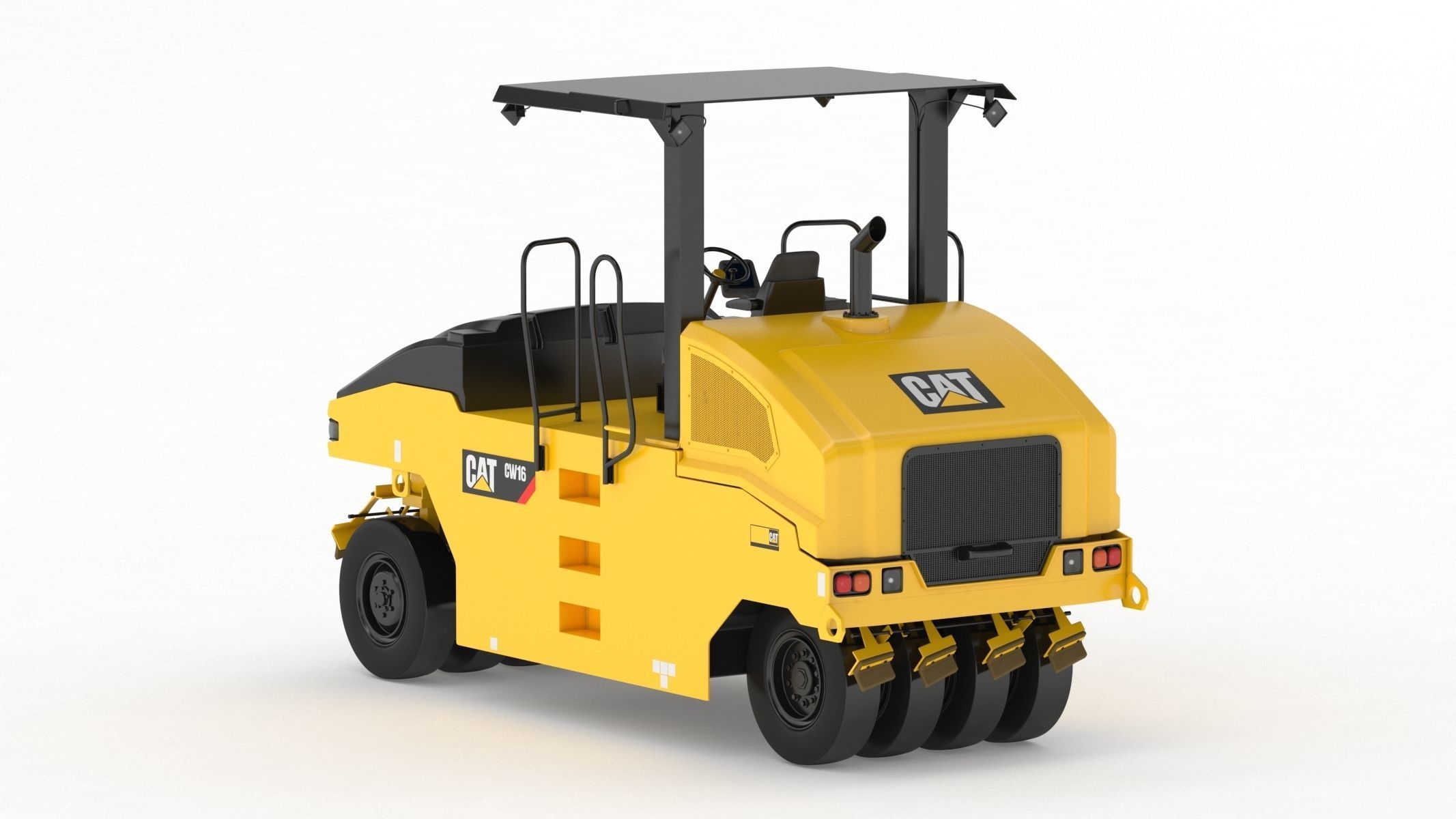 CAT Pneumatic Rollers CW16 11-Wheel 3D model | CGTrader