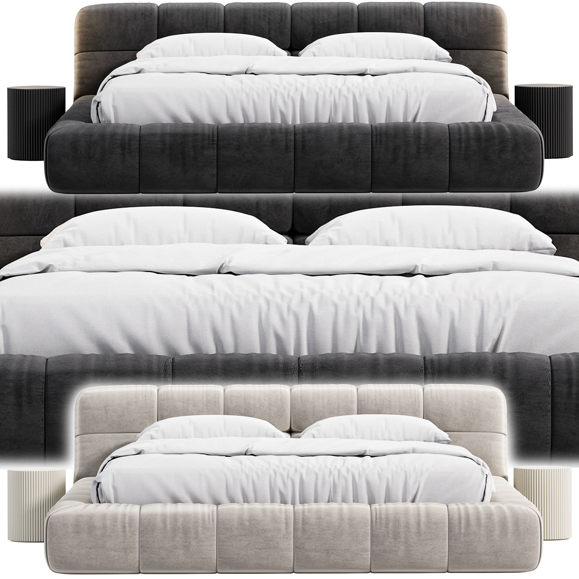 Italia Tufty Bed 3D model | CGTrader