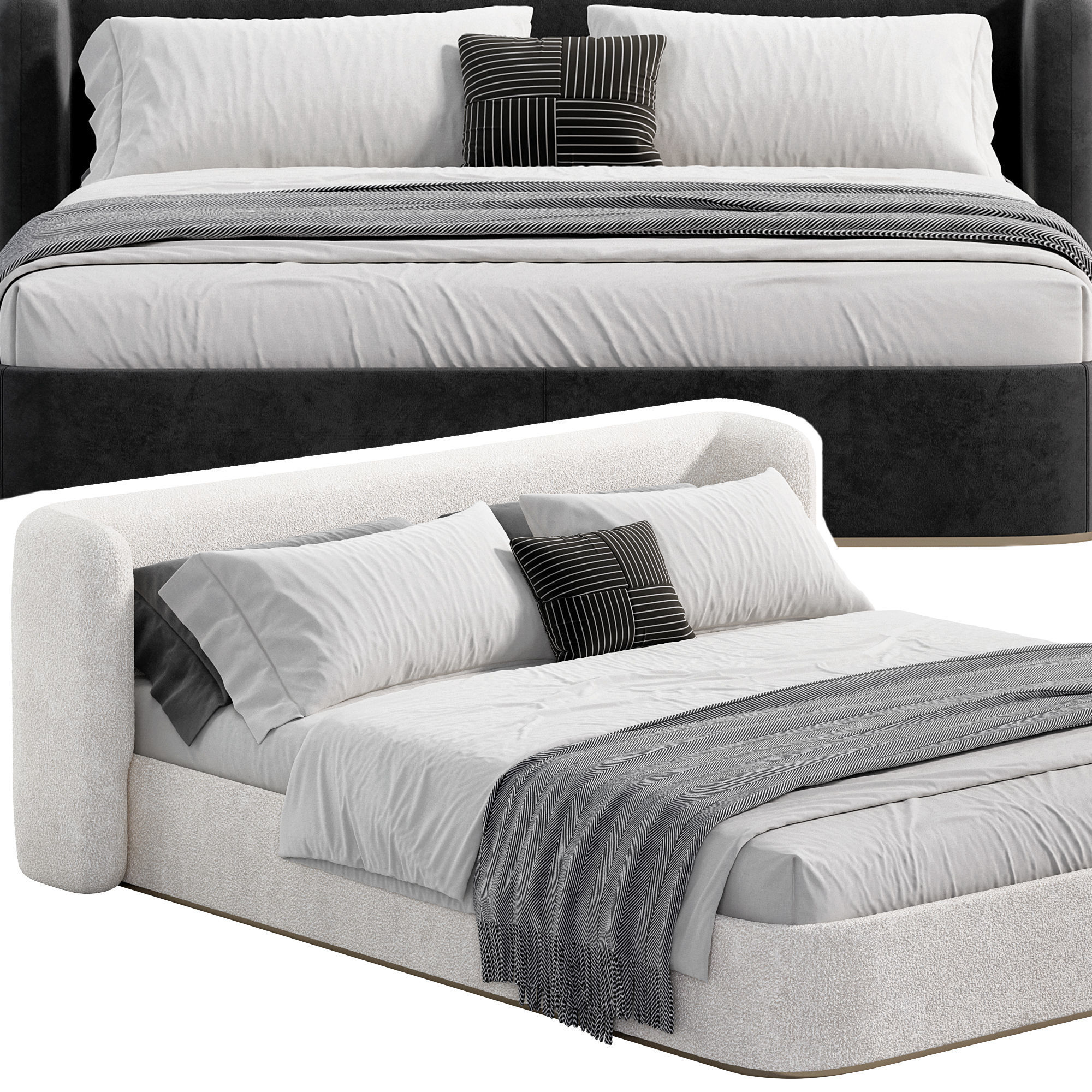 Group Bed 3D model | CGTrader