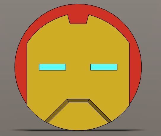 Iron man circle face logo 3D model | CGTrader