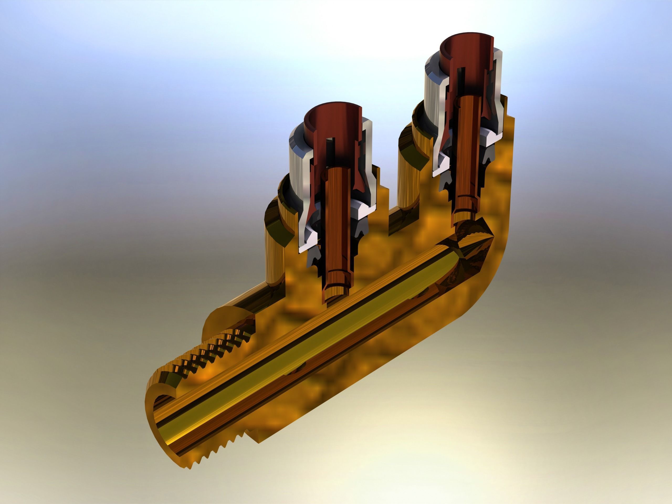 Brass Truck Fittings Set 3D model rigged | CGTrader