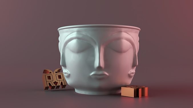 face vase 01 3D model 3D printable | CGTrader