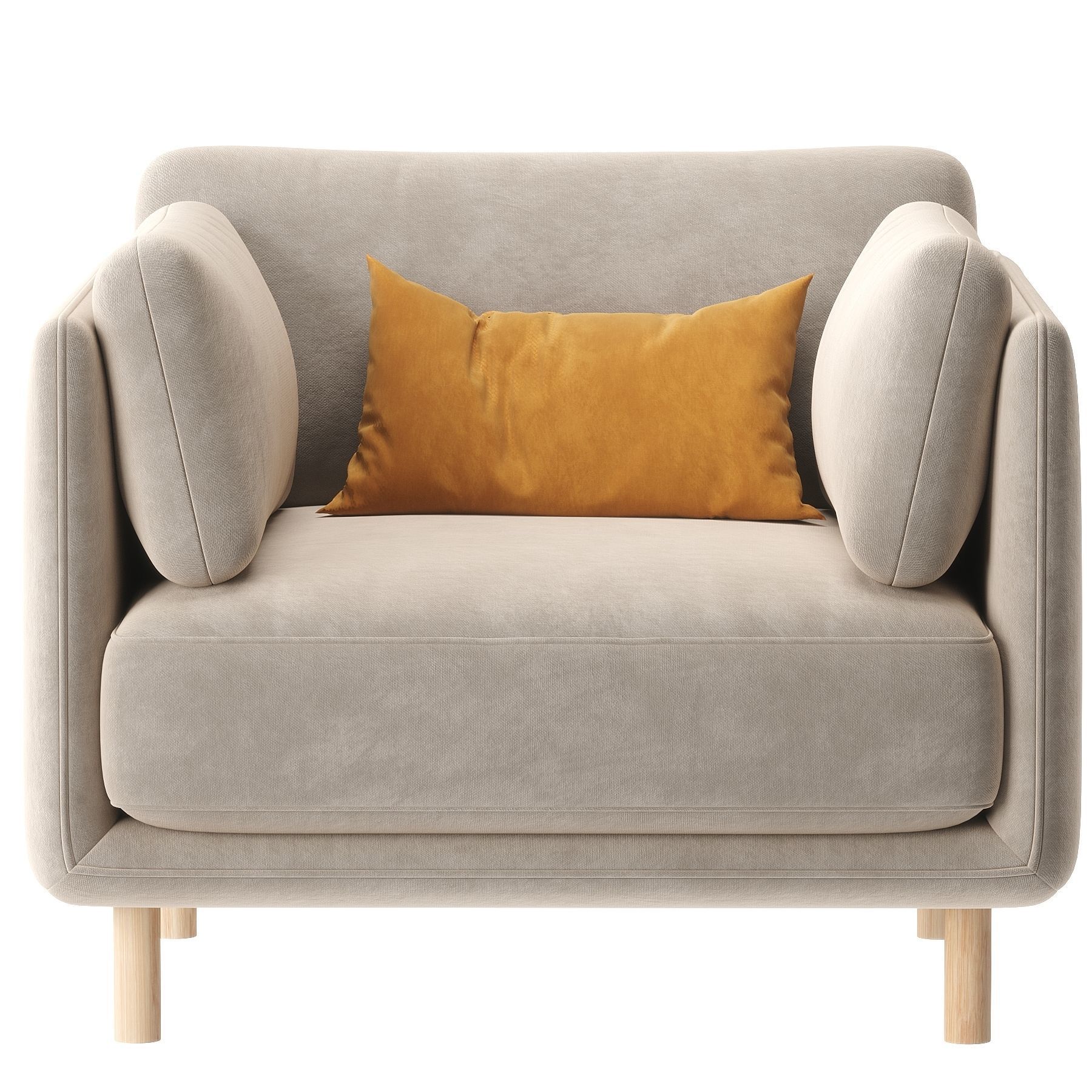 Wells Chair with Natural Leg Finish 3D model | CGTrader