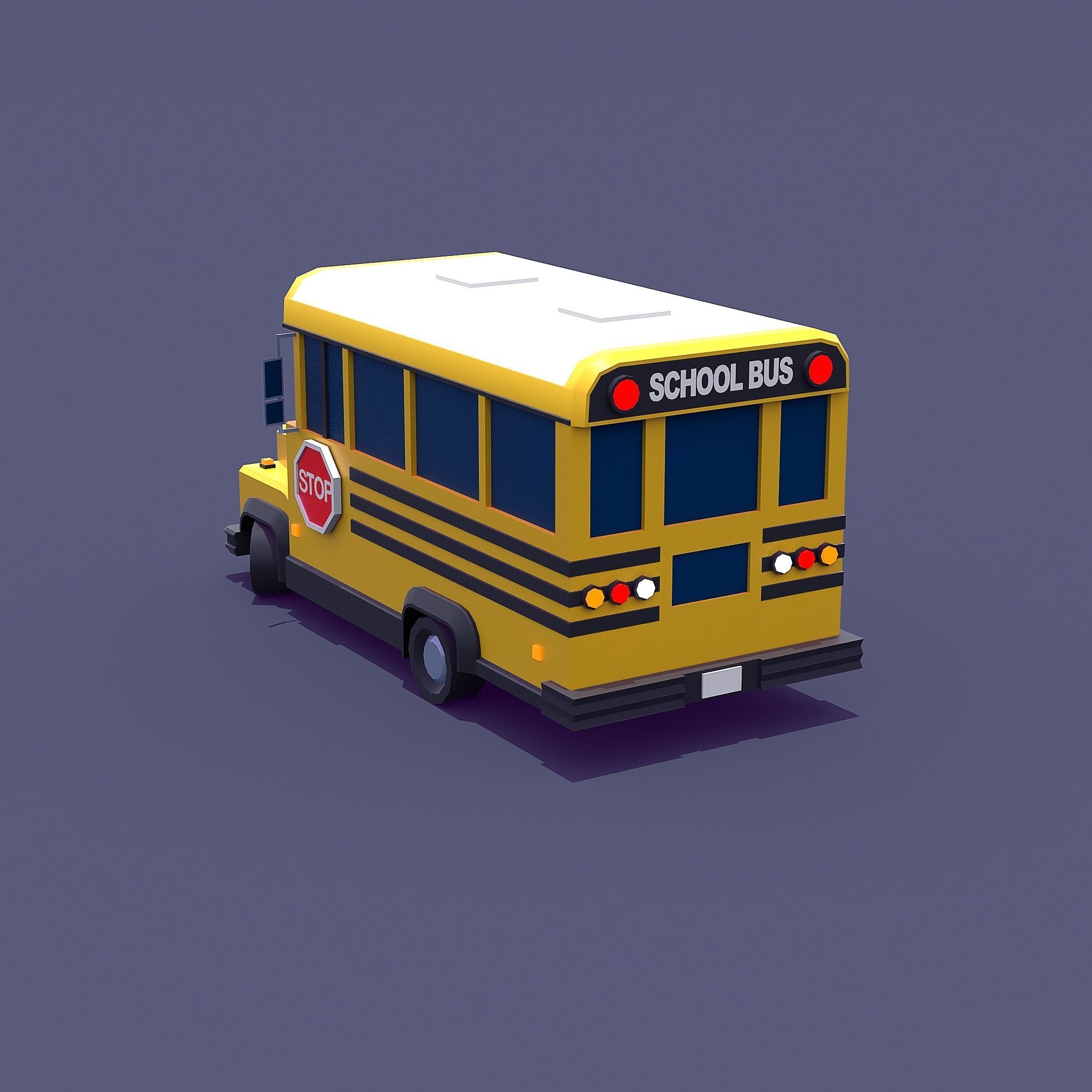 3D model School bus VR / AR / low-poly | CGTrader