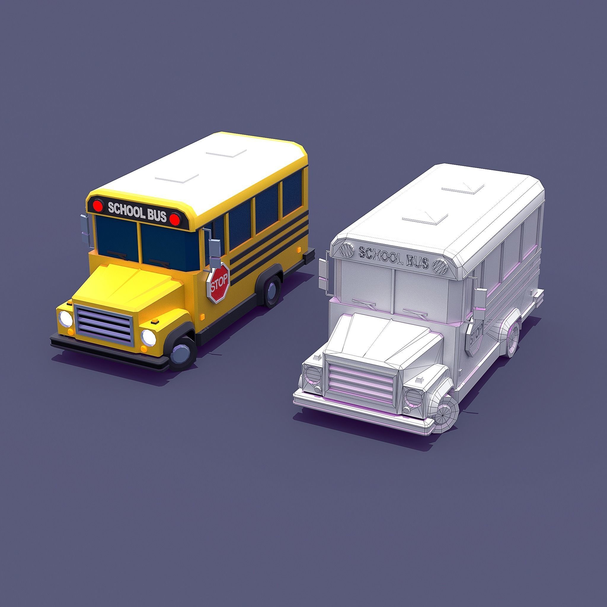 3D model School bus VR / AR / low-poly | CGTrader
