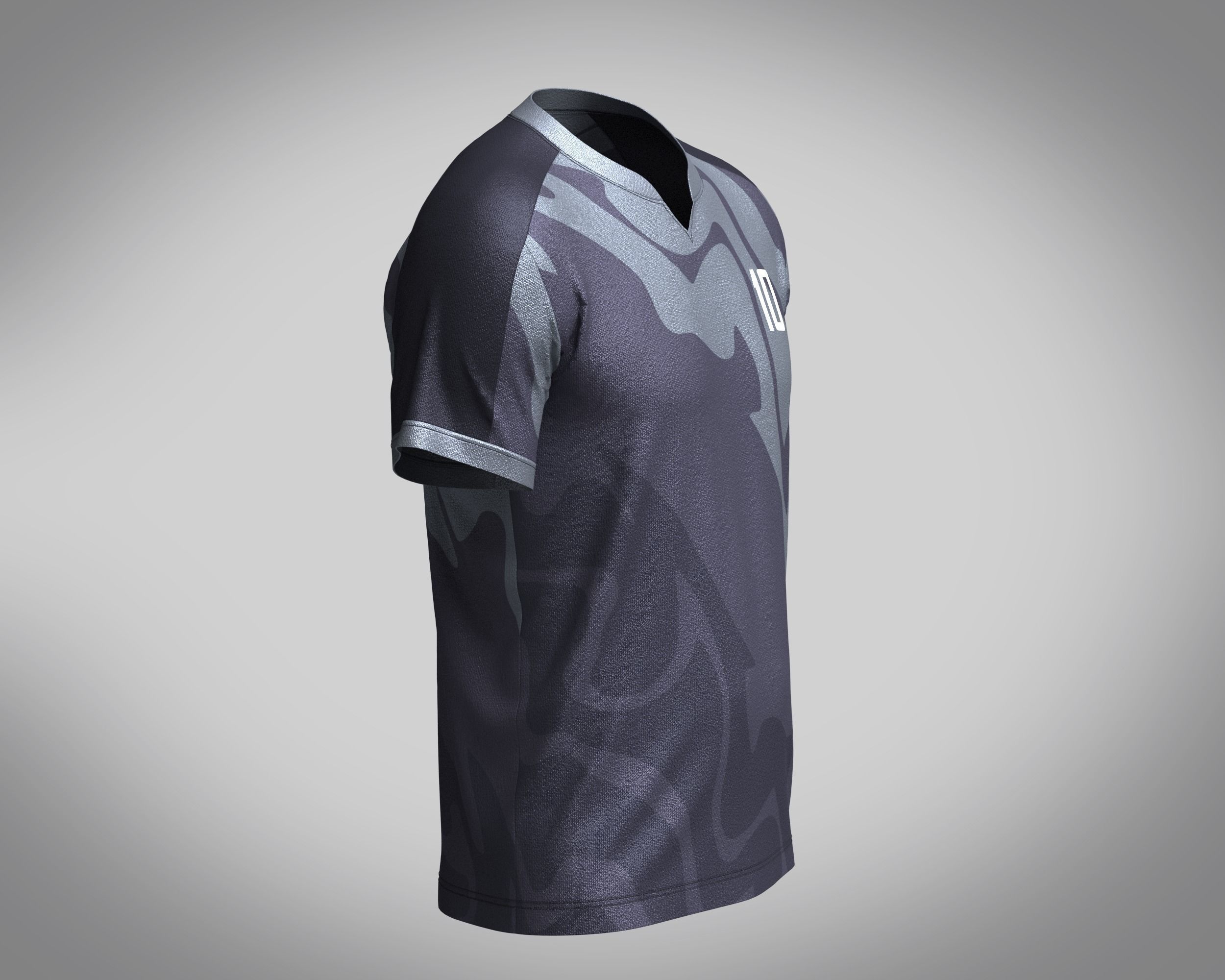 Mens Soccer Gray and Black color Blue Jersey Player-10 3D model | CGTrader